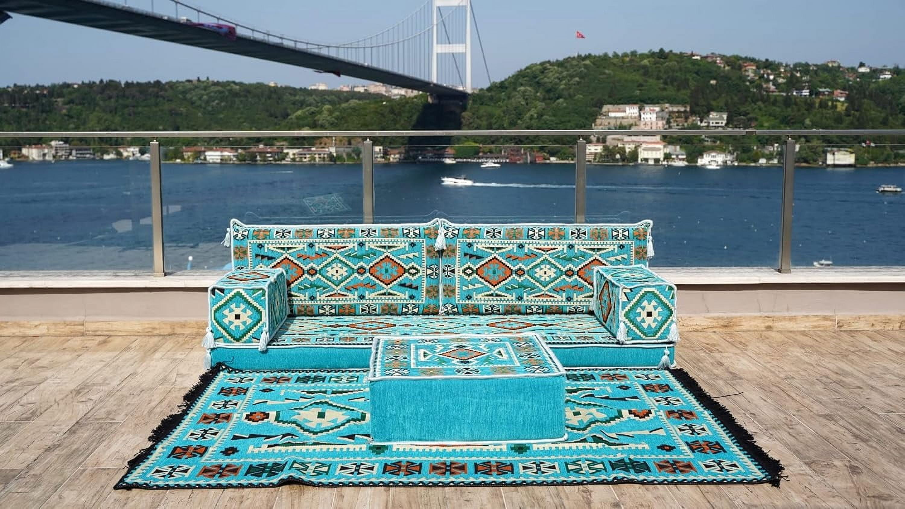 Turquoise Modular Couch, Arabic Majlis, Sofa Bed, Floor Lounger, Sofa ...