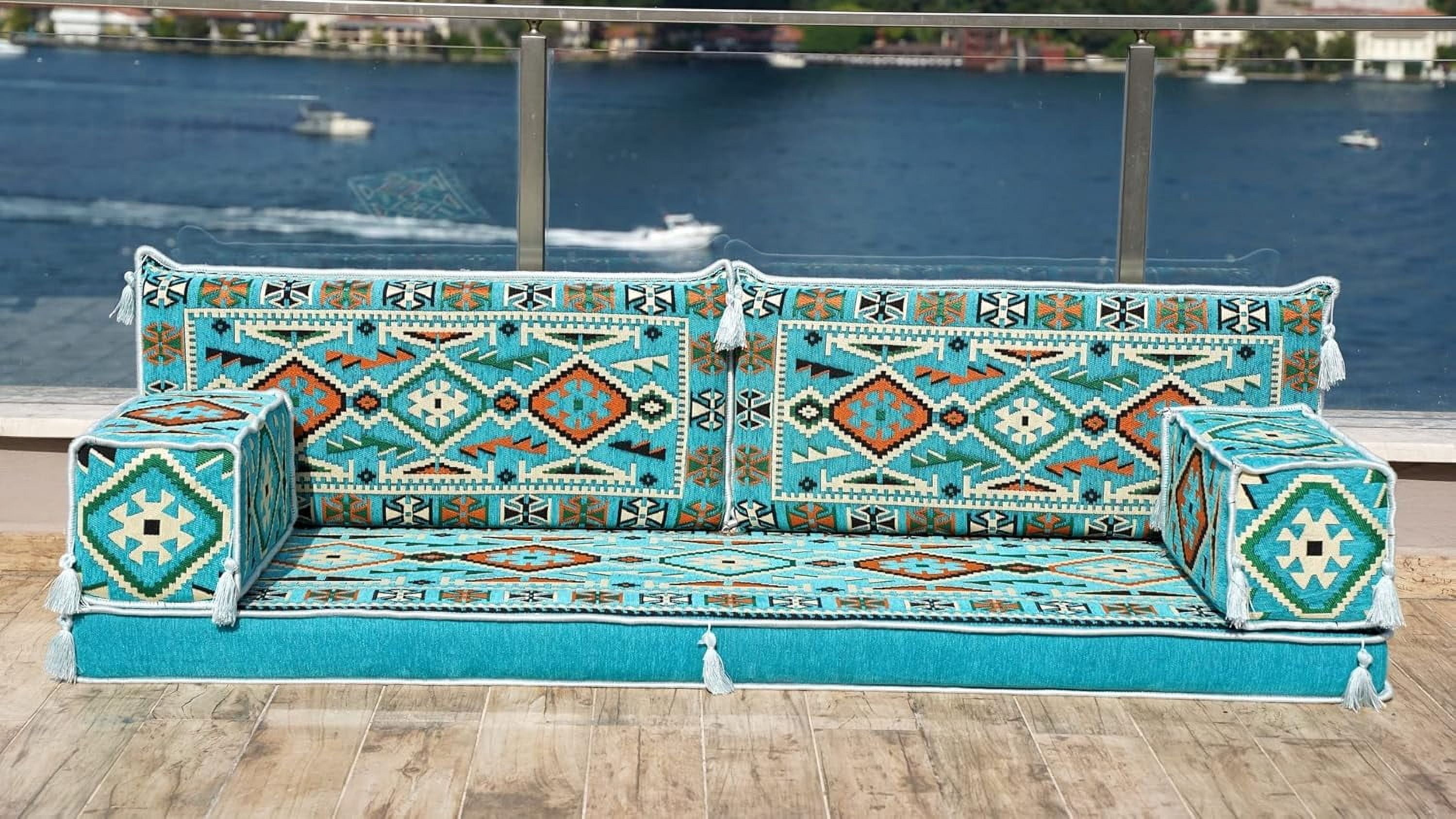 Turquoise Modular Couch, Arabic Majlis, Sofa Bed, Floor Lounger, Sofa ...