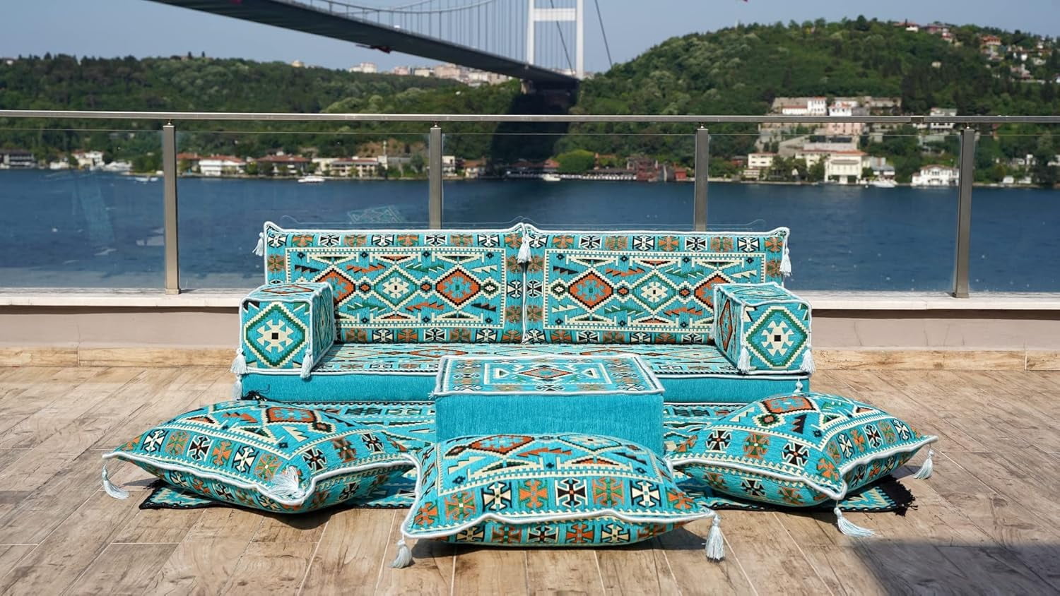 Turquoise Modular Couch, Arabic Majlis, Sofa Bed, Floor Lounger, Sofa ...