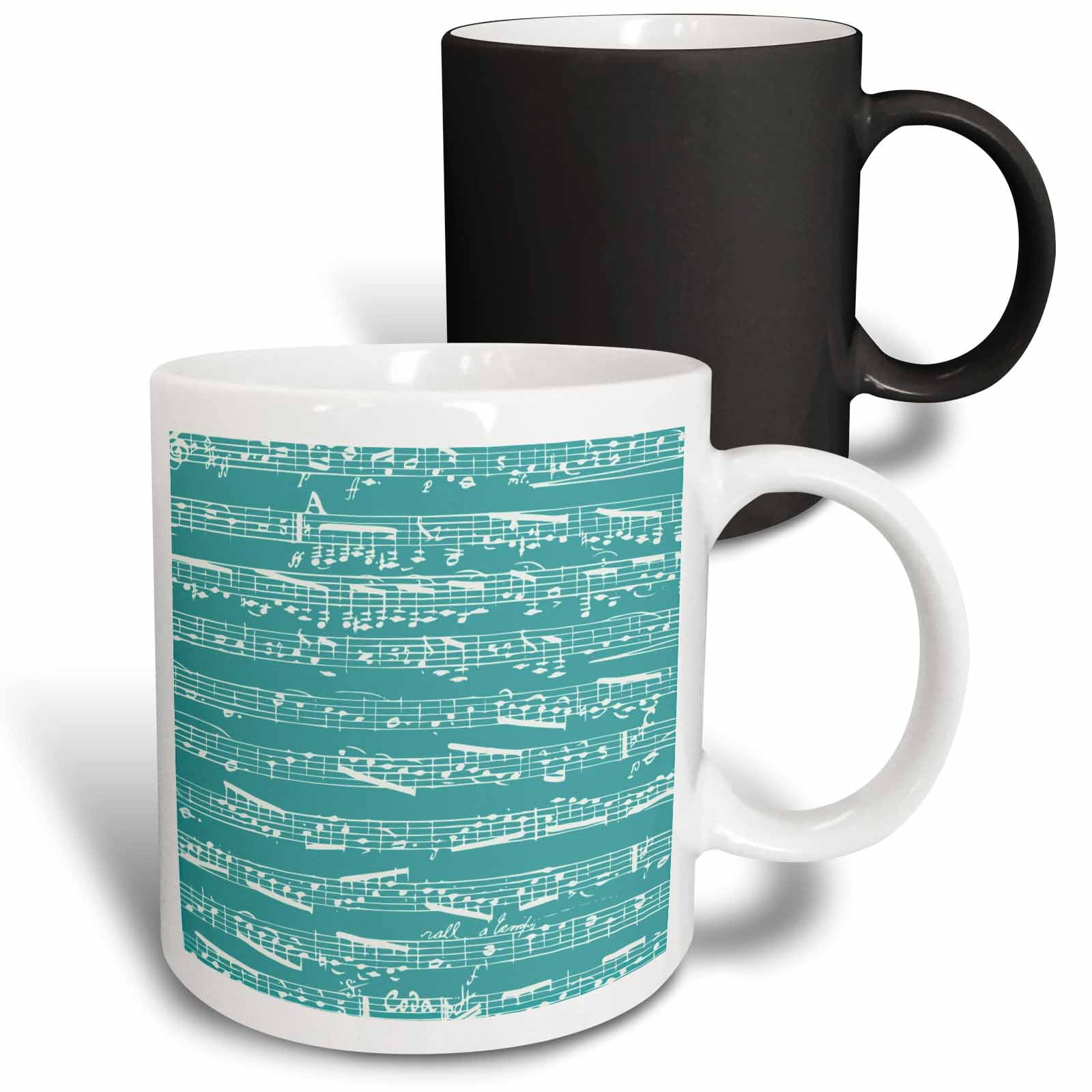 Turquoise Musical notes - stylish sheet music - teal aqua blue piano ...