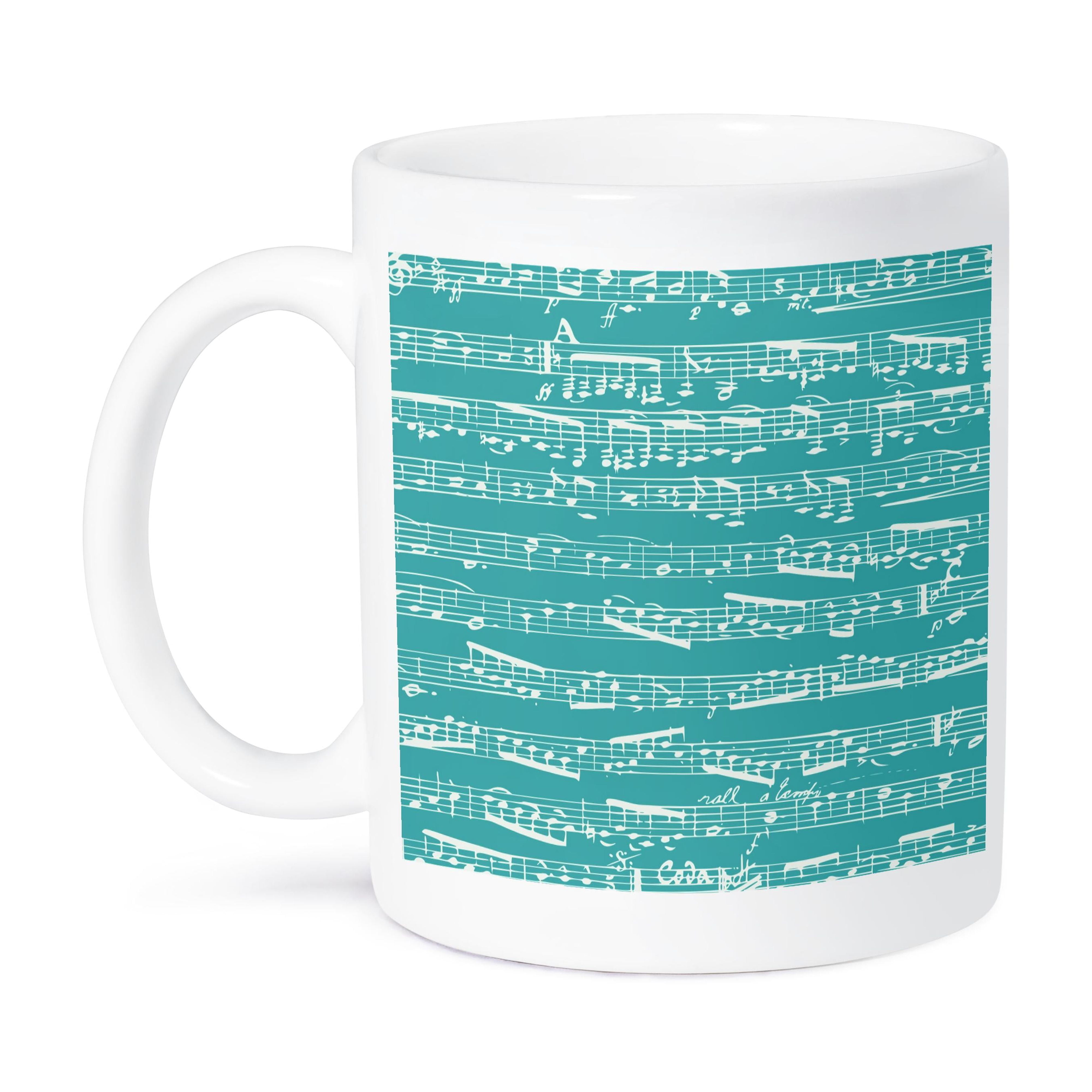 3dRose, Turquoise Musical notes - stylish sheet music - teal aqua blue ...