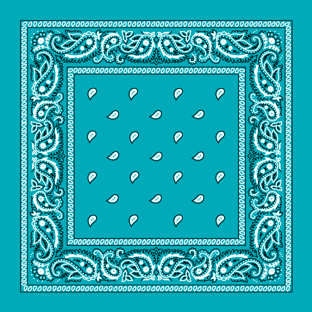 Turquoise Paisley Bandanas - Dozen Packed 22x22 - Walmart.com