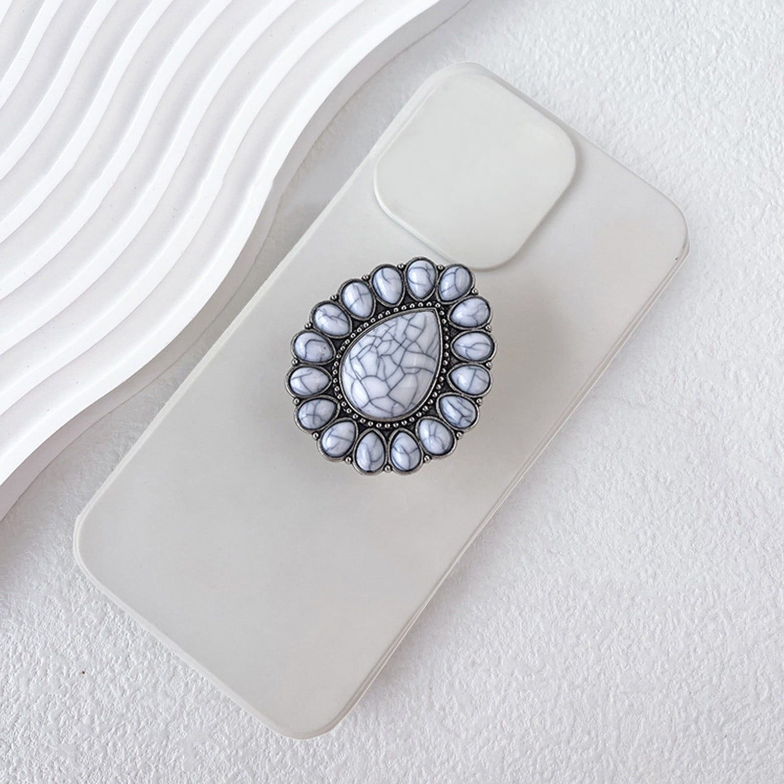 Turquoise Phone Stand Retro Folding Tabletop Stand Irregular Texture ...