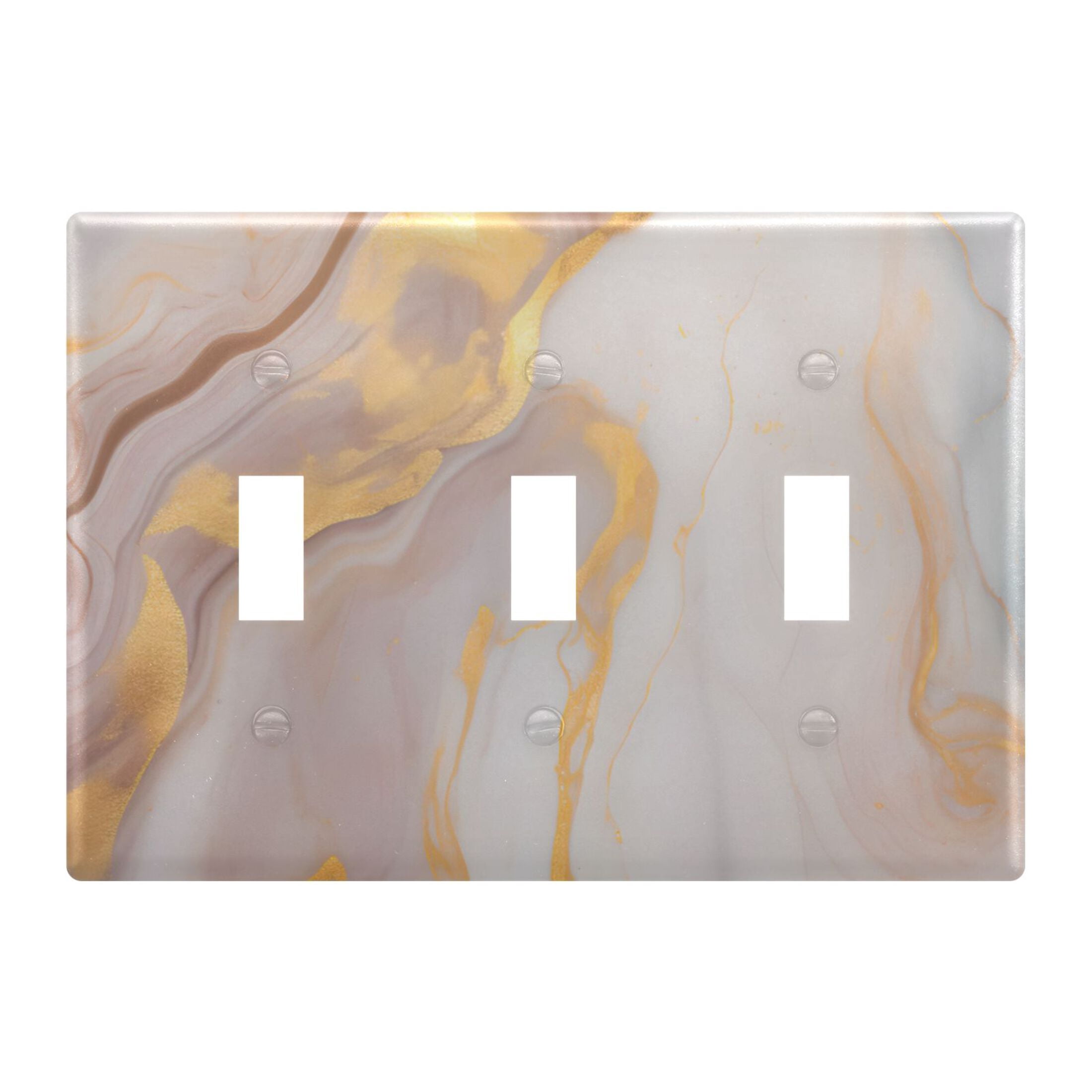Turquoise Pink Gold Marble Light Switch Plate Covers 3 Gang Wall Plate ...