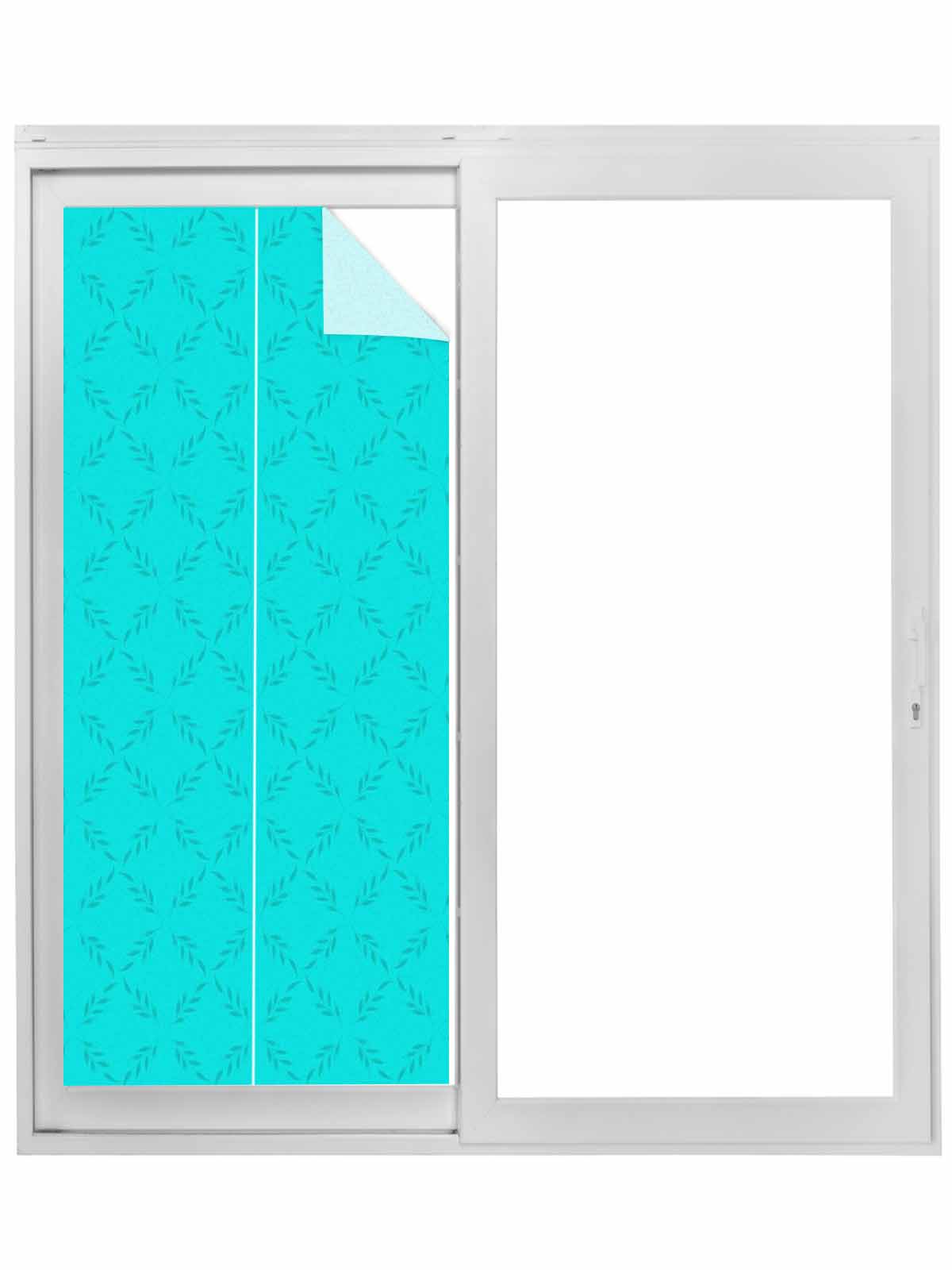 Turquoise Plaid Window Privacy Film Stained Glass Window Film ...