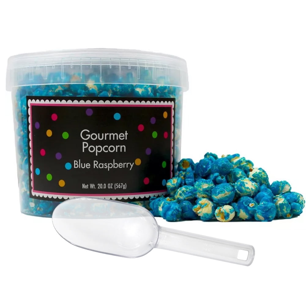 Turquoise Popcorn Bucket with Scoop, 20 Ounce, Blue Raspberry Flavored ...