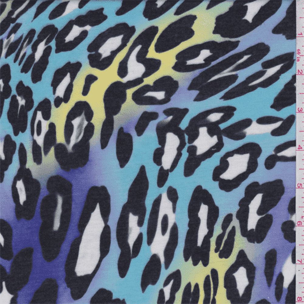 Turquoise/Purple Animal Print Knit, Fabric Sold By the Yard - Walmart.com