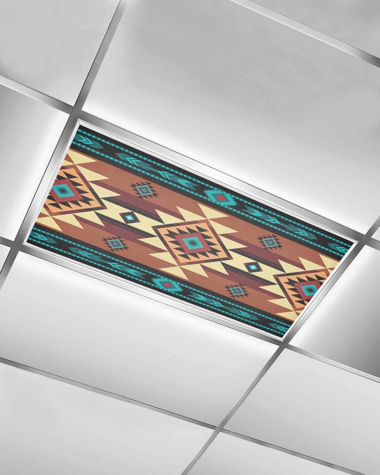Turquoise Red Fluorescent Light Covers for Ceiling Lights 4x2 feet,1 ...