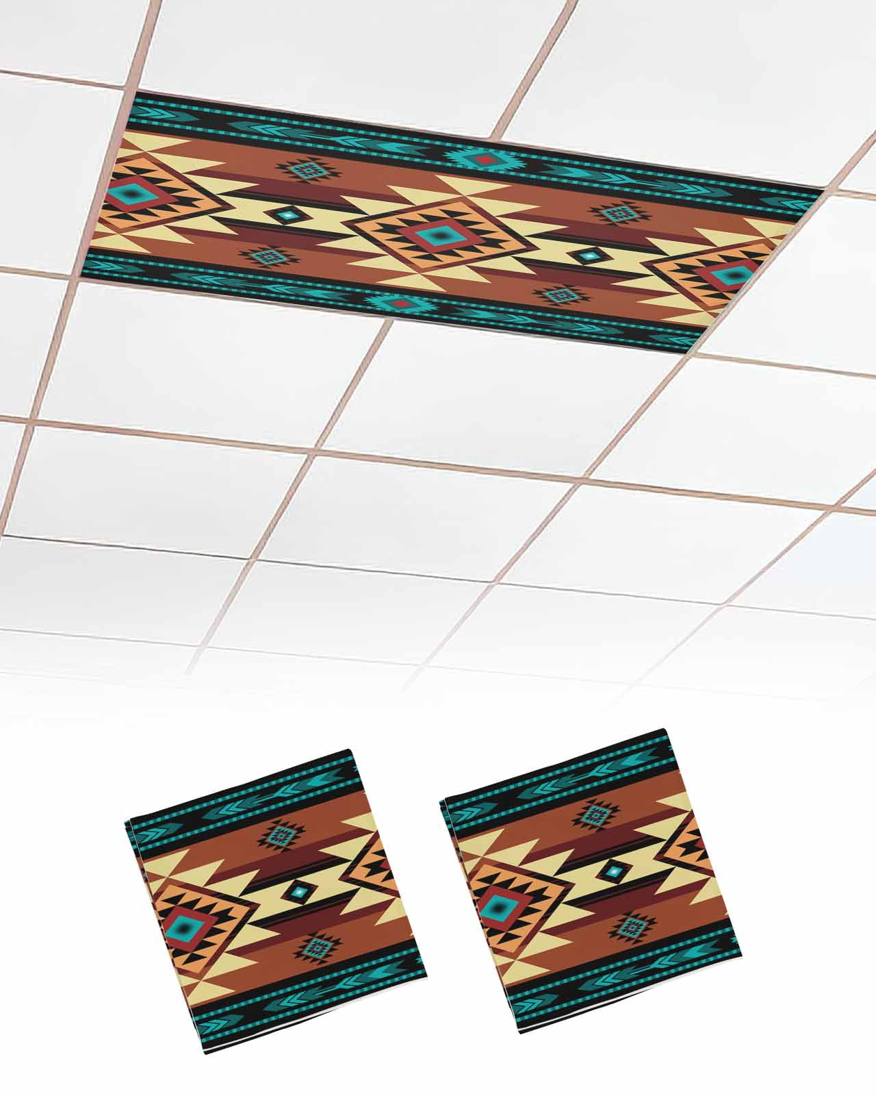 Turquoise Red Fluorescent Light Covers for Ceiling Lights 4x2 feet,2 ...
