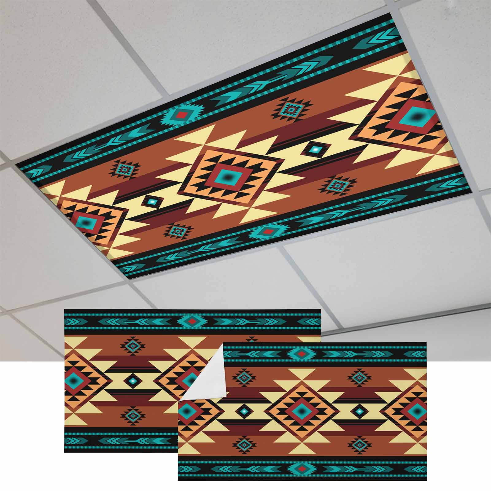 Turquoise Red Fluorescent Light Covers, Southwest American Native ...