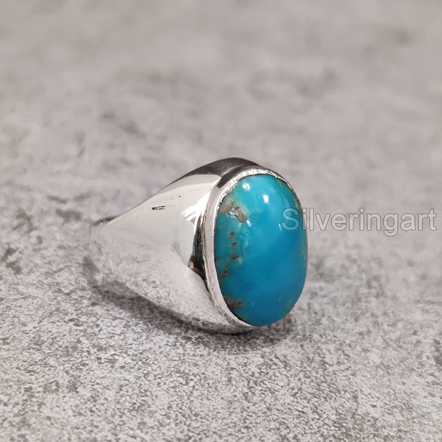 Turquoise Ring, Silver Jewelry, 925 Silver Ring, Father's Day, AAA ...
