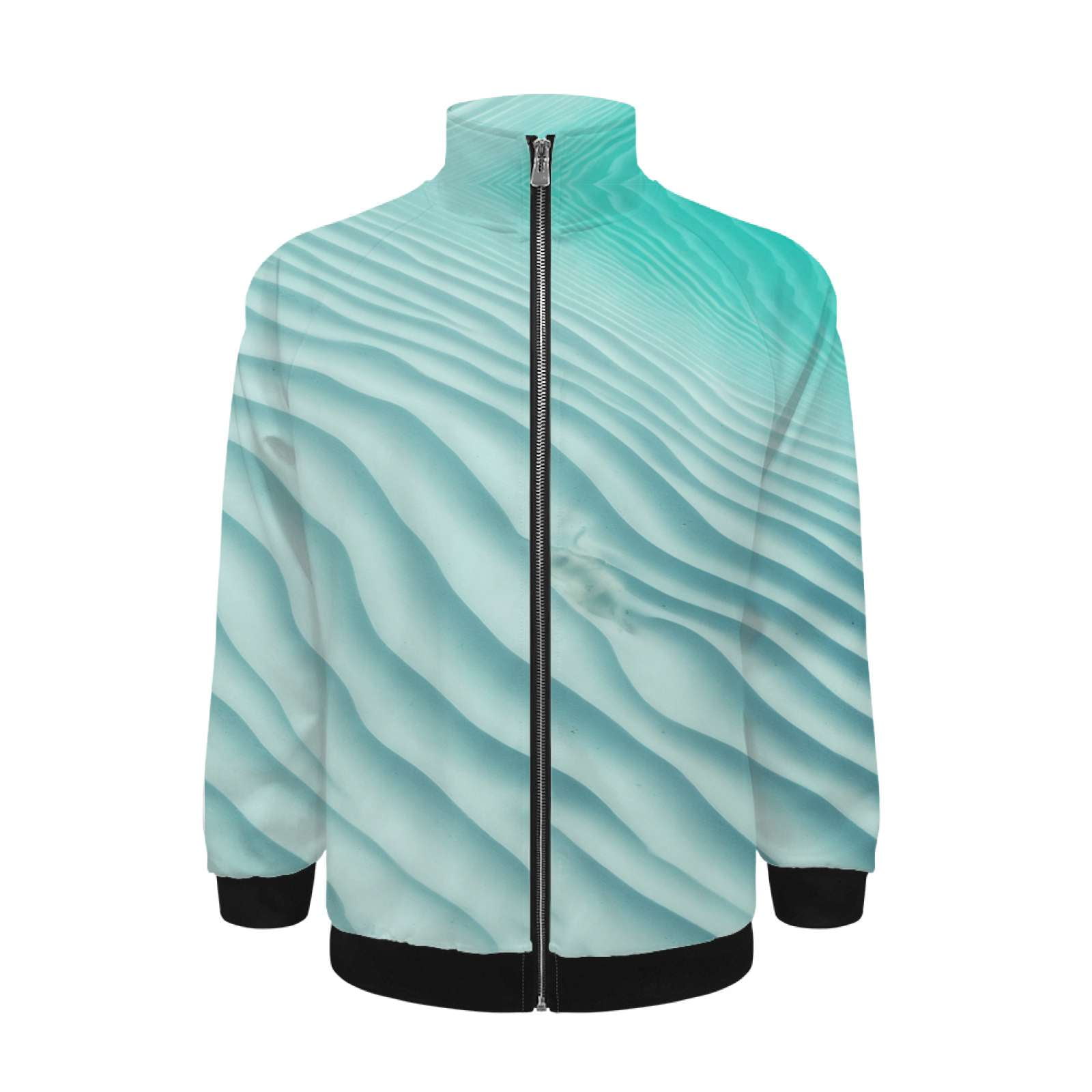 Turquoise Ripple Sand Texture Jacket Men's Street Cool Long Sleeves ...