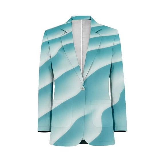 Turquoise Ripple Sand Texture Mens Suits Shawl Collar Slim Fit Suit ...