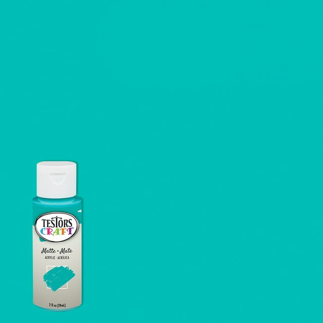 Turquoise, Rust-Oleum Testors Craft Matte Acrylic Paint- 297419, 2 oz ...