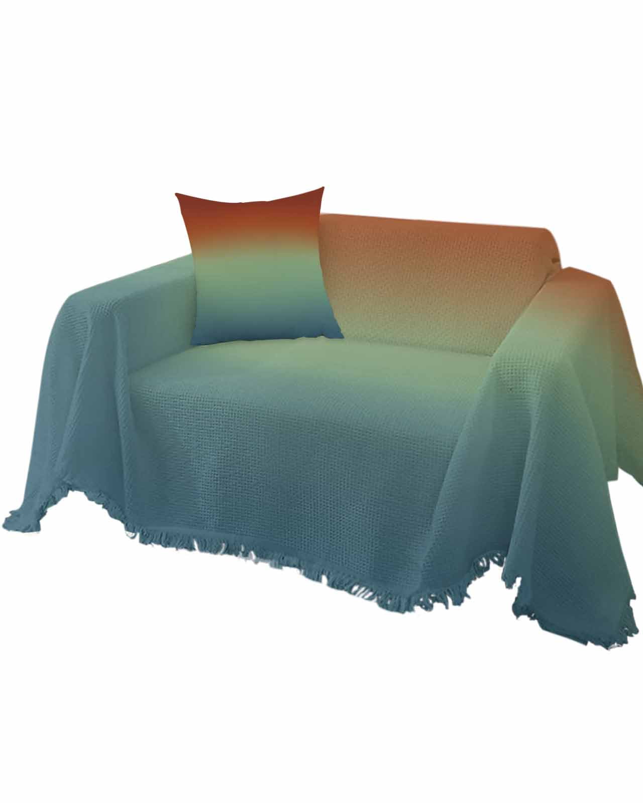 Turquoise Rust Red Sofa Couch Covers for Dog,Washable Sofa Throw Cover ...