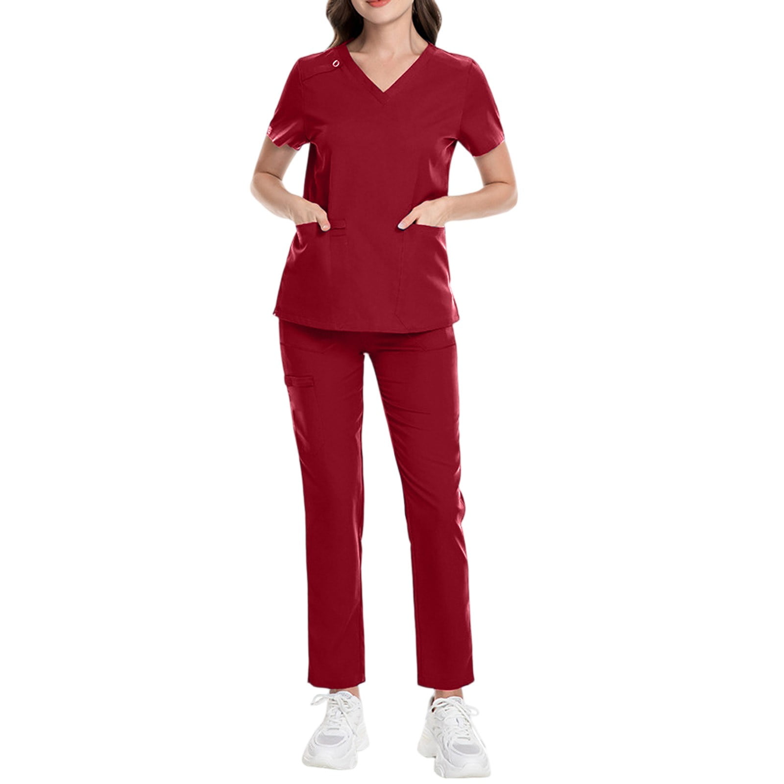 Turquoise Scrubs for Women Set, Veterinary Clinic Two-Pocket Scrub ...