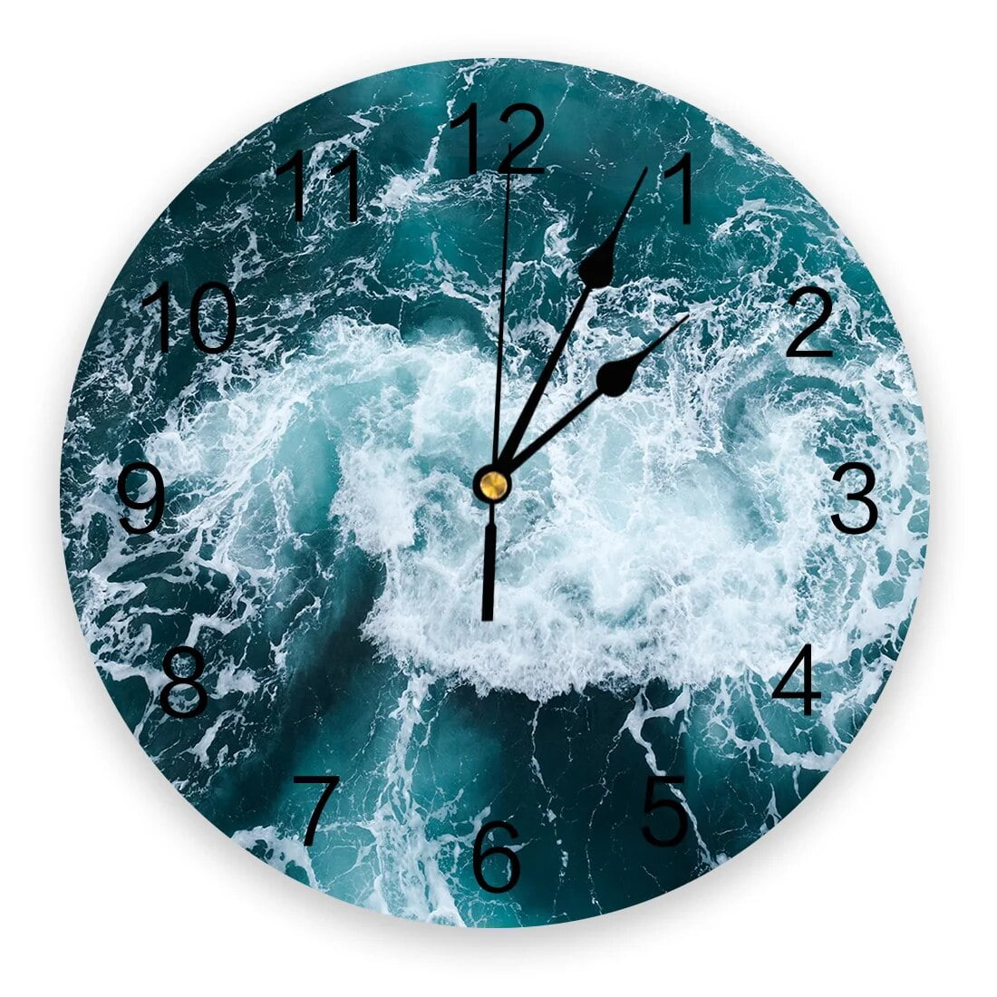 Turquoise Sea Water Design Wall Clocks Silent Home Cafe Office Wall ...
