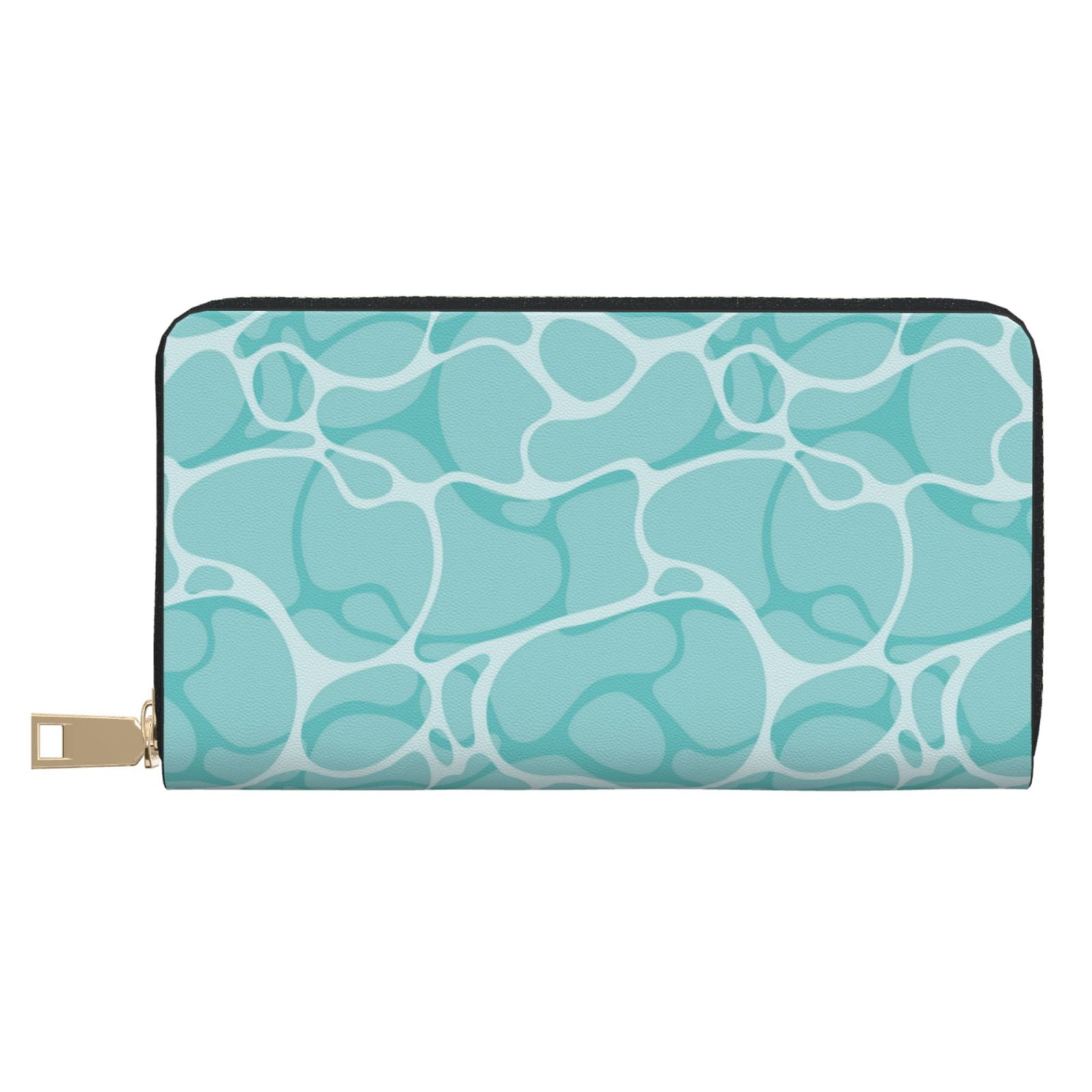 Turquoise Sea Water Surface Wallet Women, Leather Bifold Multi Card ...