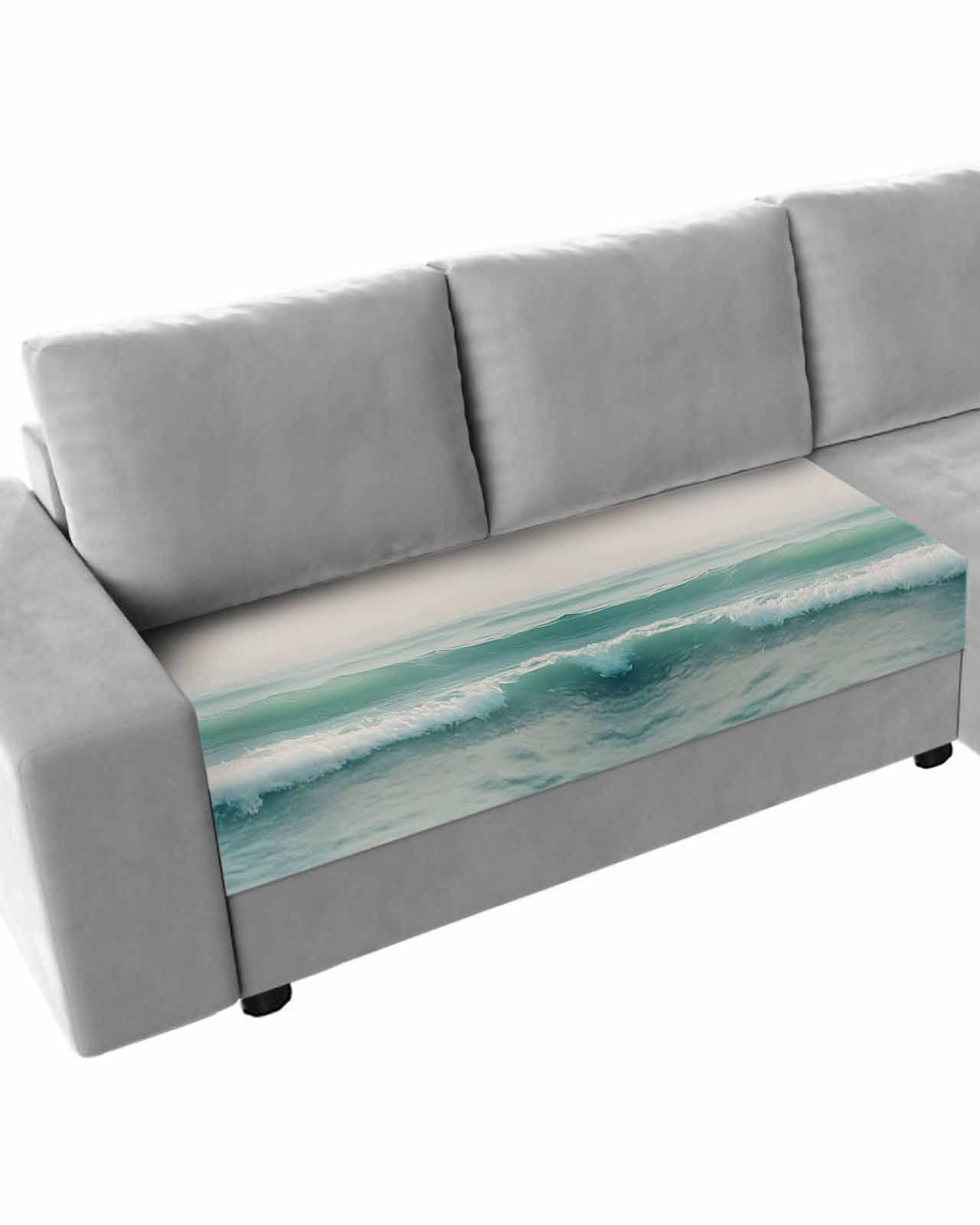Turquoise Seaside Sofa Couch Cushion Covers Washable, Removable ...