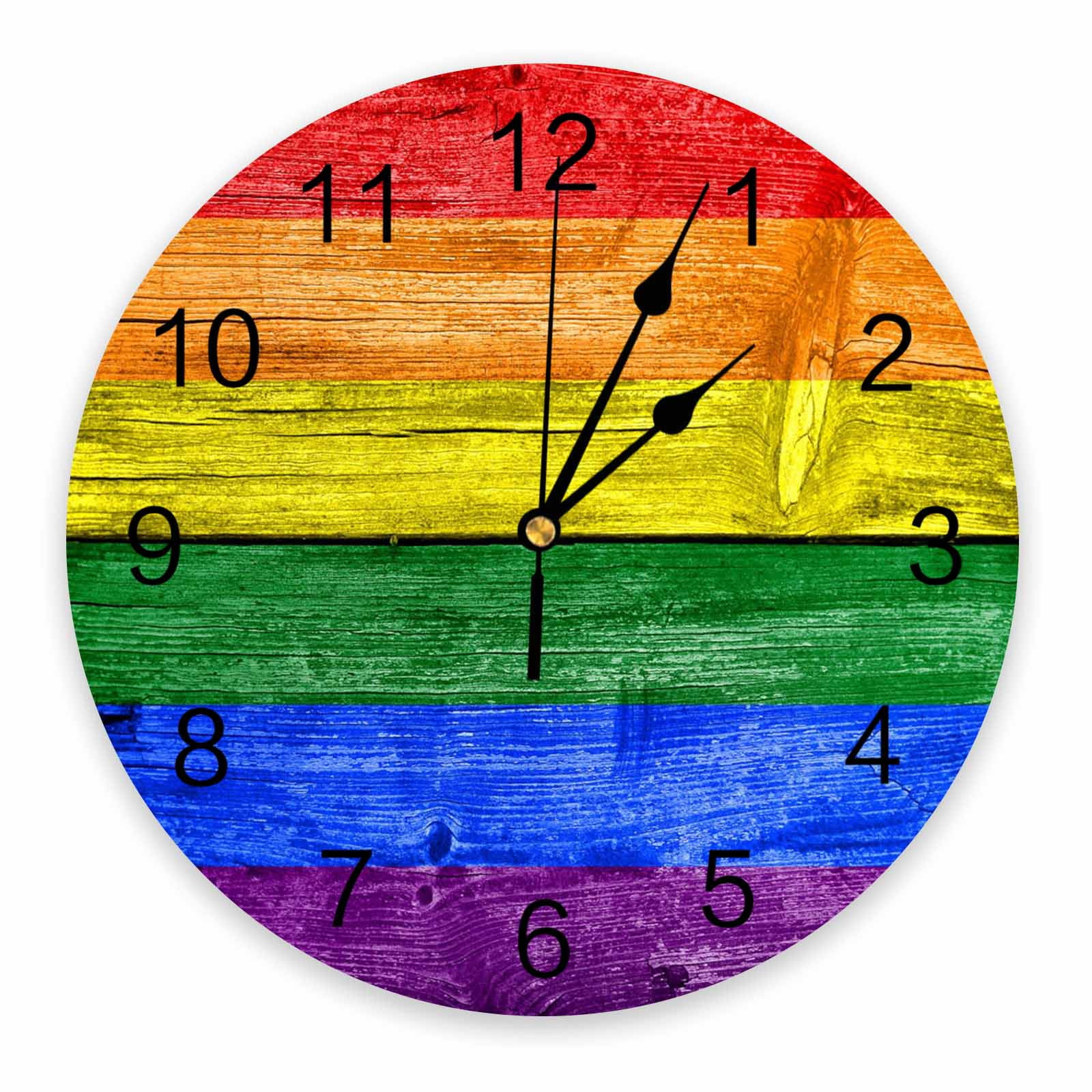 Turquoise Shabby Wood Texture Decorative Round Wall Clock Arabic ...