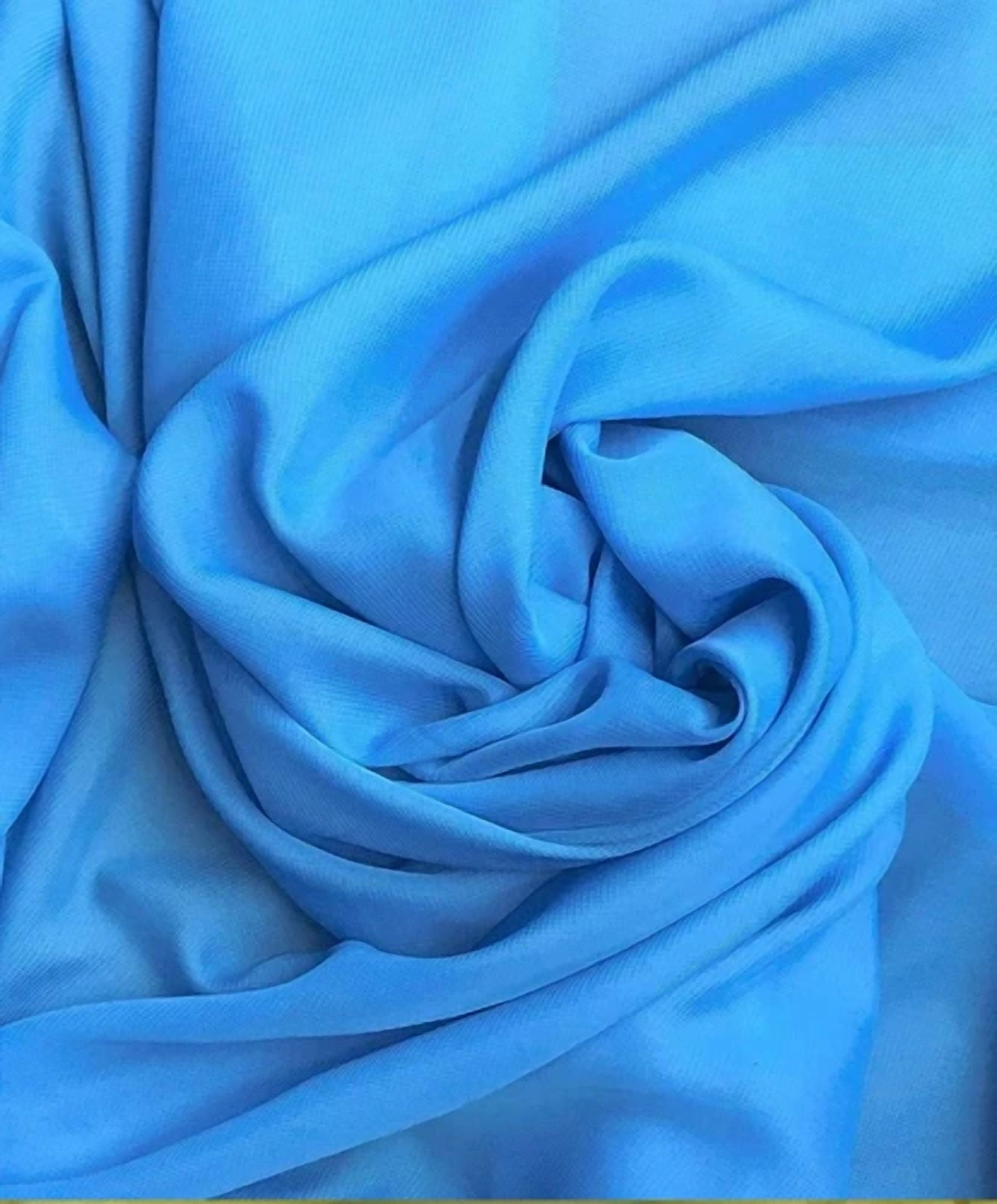 Turquoise Sheer High Multi Chiffon Solid Fabric, 100% Polyester 58 ...
