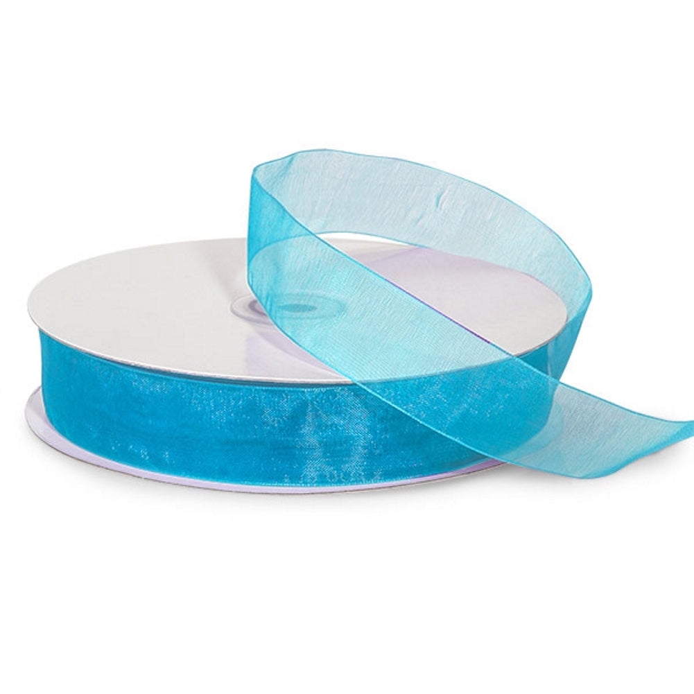 3/8in. Wide Turquoise Sheer Organza Ribbon - 25 Yards (00447a ...