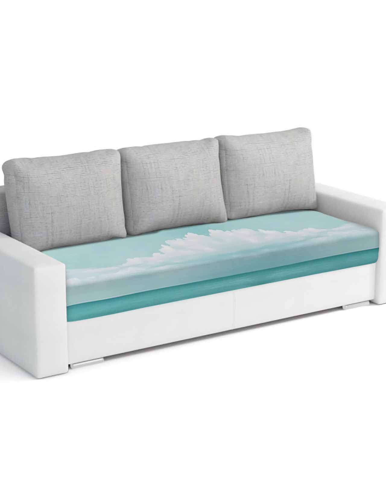 Turquoise Sky Ocean Sofa Couch Cushion Covers Washable, Removable ...