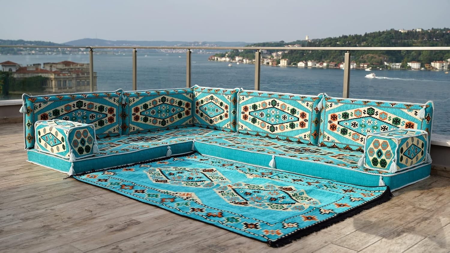 Turquoise Sofa Sleeper, Sofa for Living Room, L Shaped Modular Sofa ...