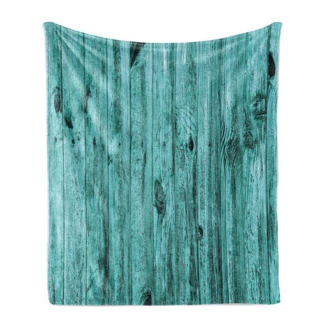 Turquoise Soft Flannel Fleece Throw Blanket, Wall of Turquoise Wooden ...
