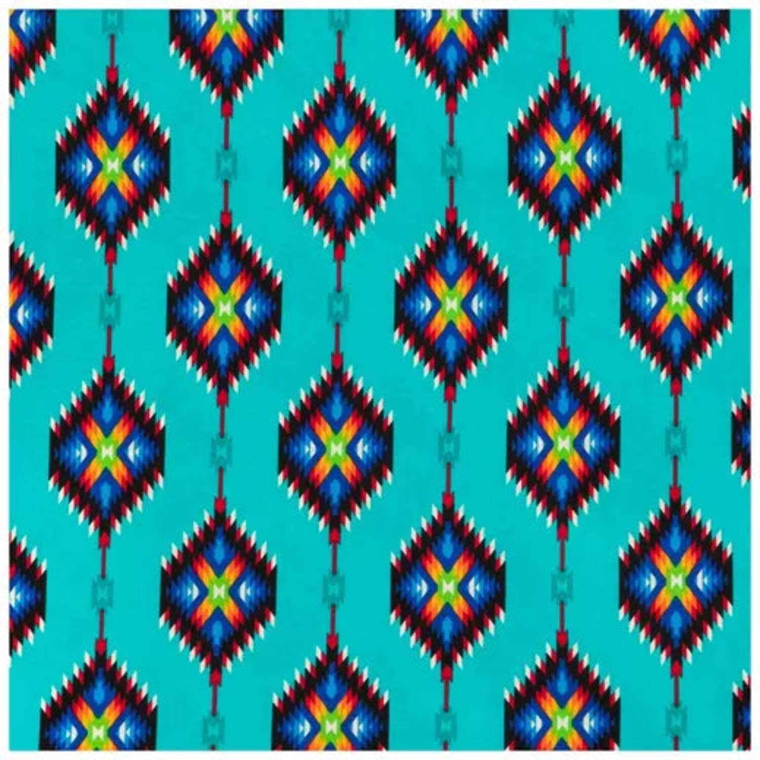 Turquoise Southwestern Cotton Calico Fabric - Walmart.com