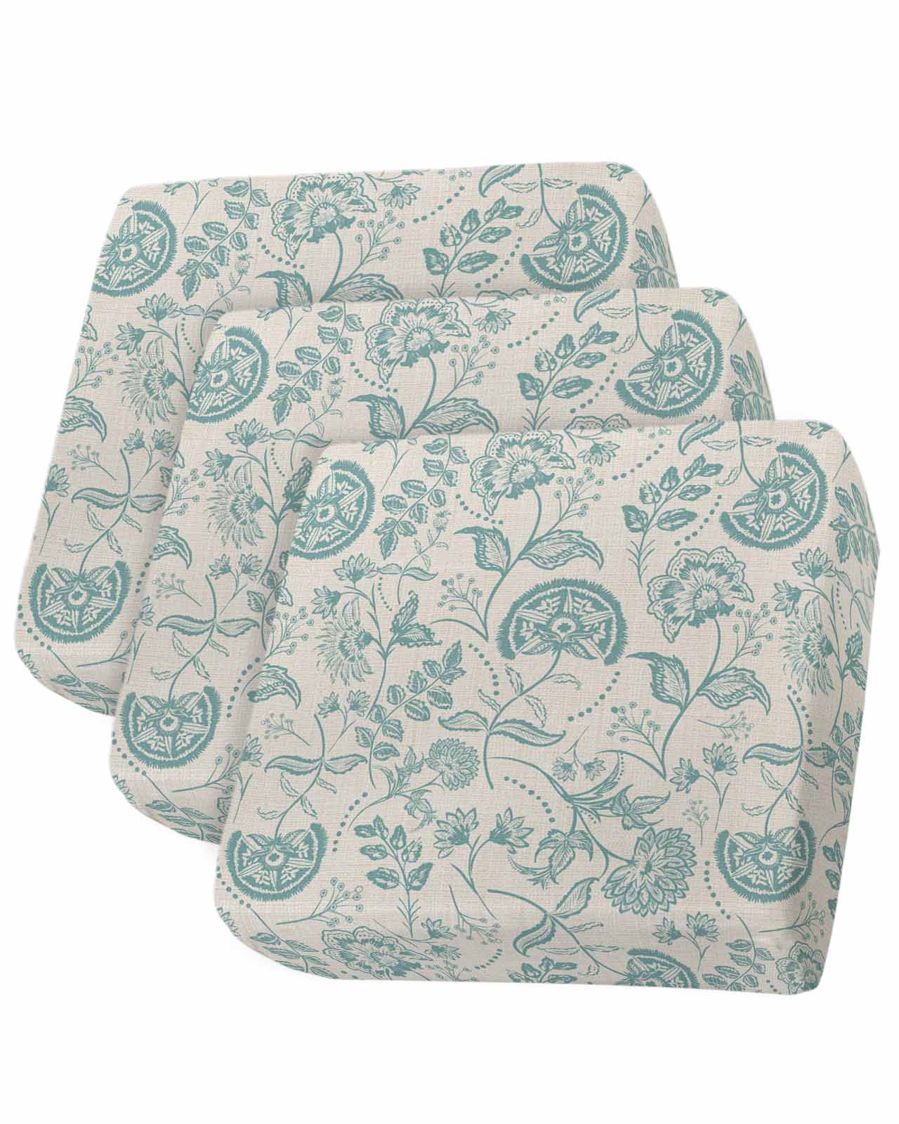 Turquoise Spring Floral Sofa Couch Cushion Covers Washable, Removable ...