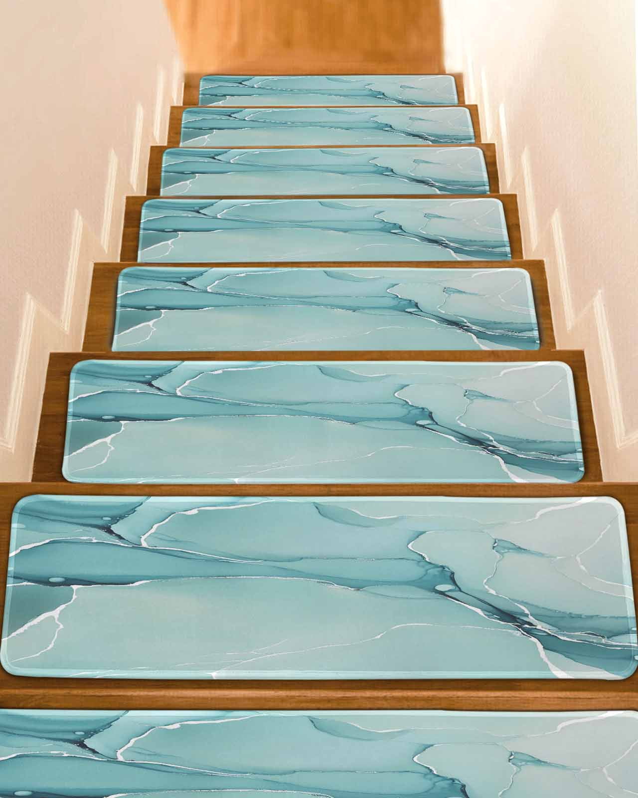 Turquoise Stair Treads for Wooden Steps Indoor Runner Rug Carpet ...
