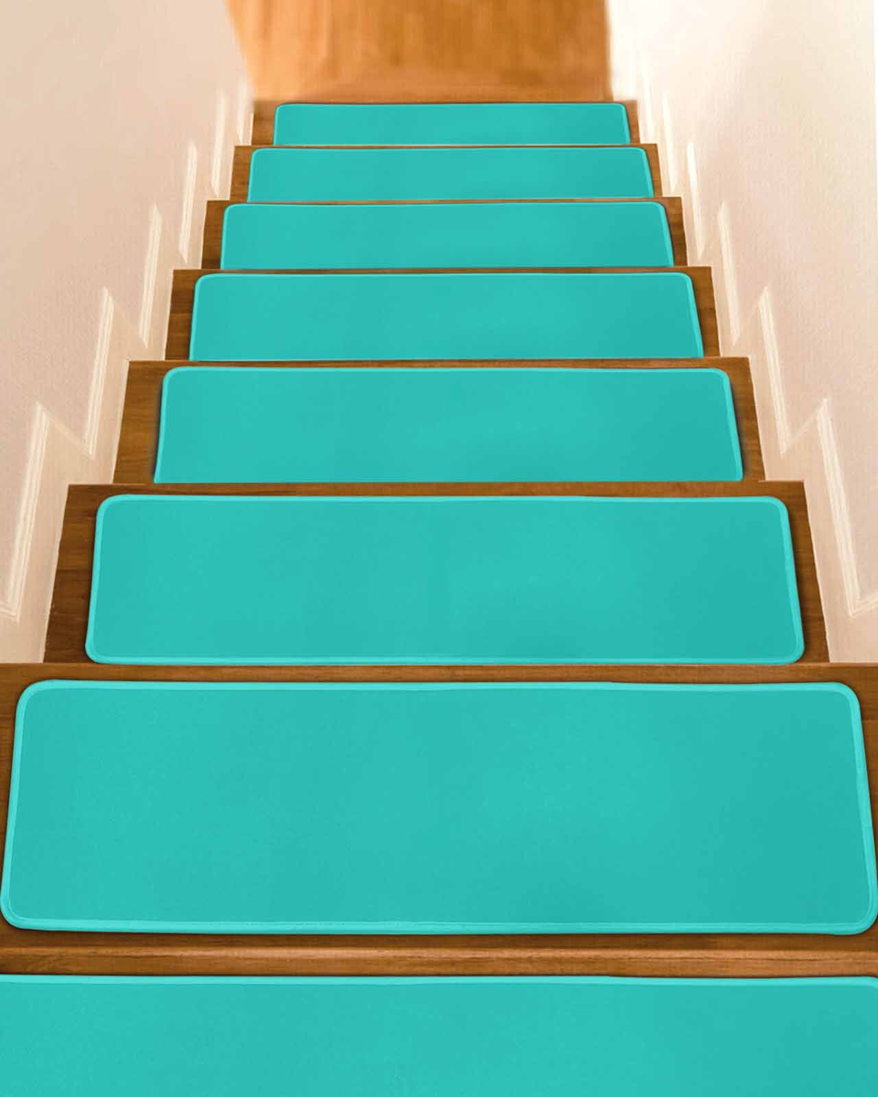 Turquoise Stair Treads for Wooden Steps Indoor Runner Rug Carpet ...