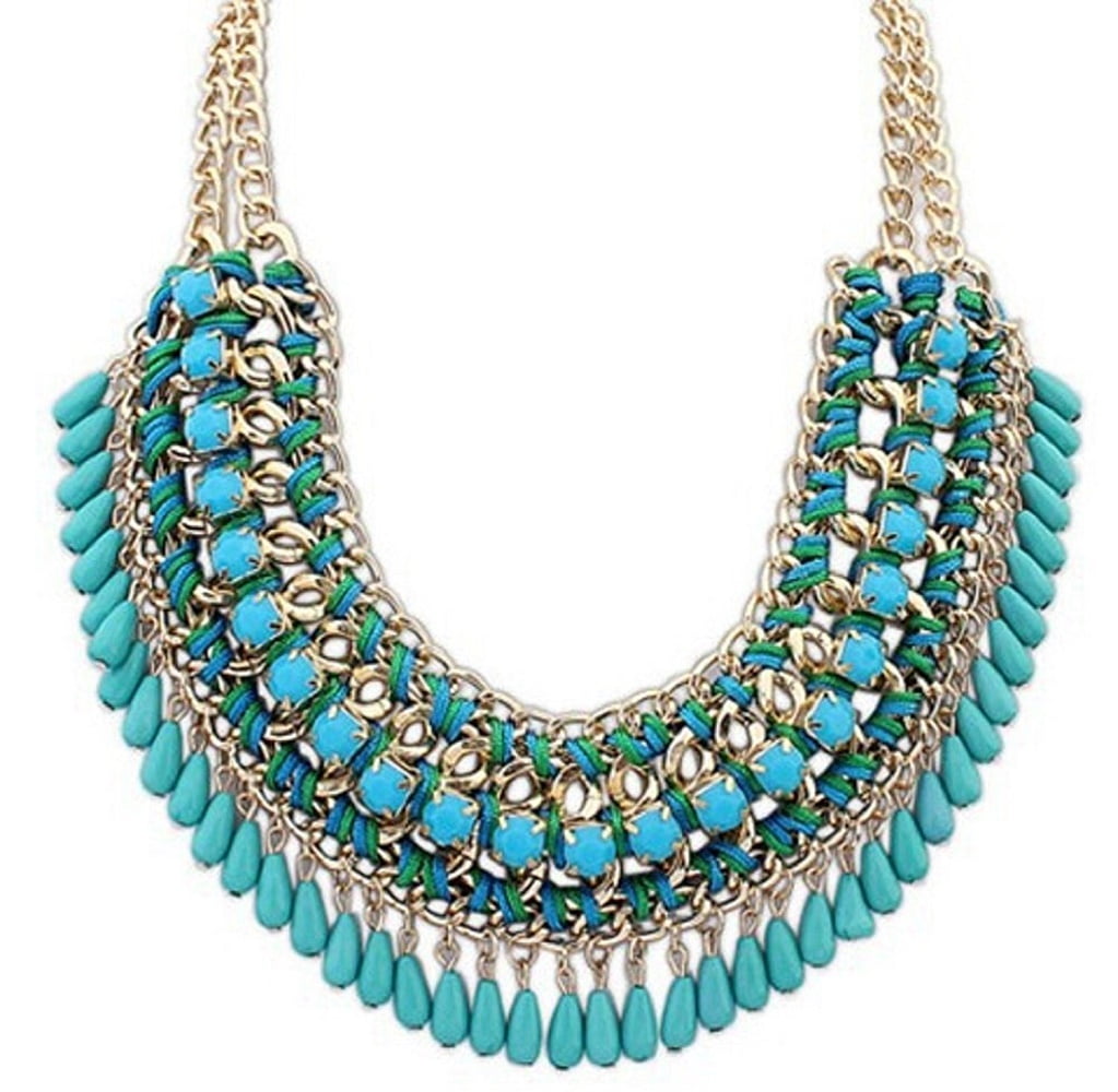 Turquoise Statement Chain Necklace - Walmart.com