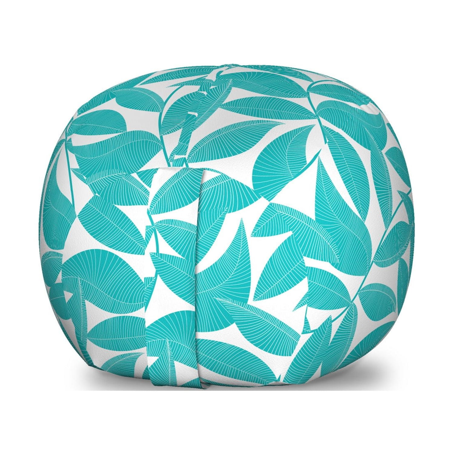 Turquoise Storage Toy Bag Chair, Foliage Pattern with Exotic Leaves ...