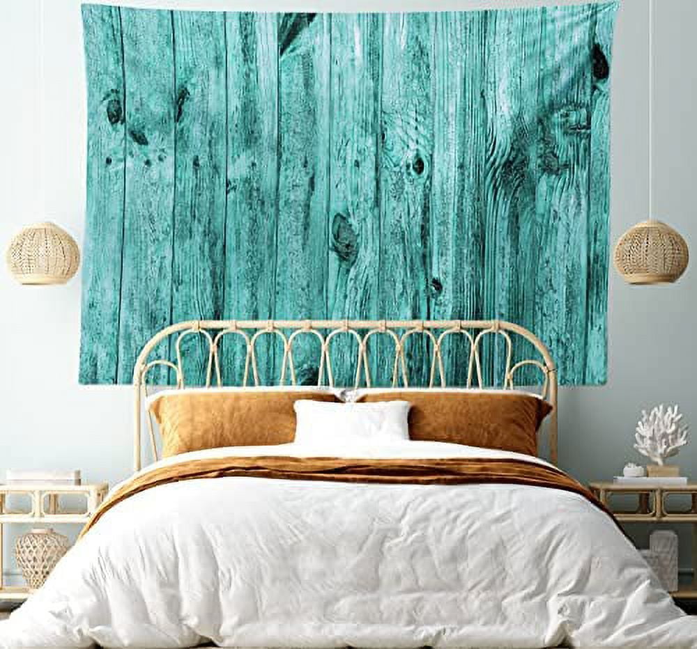 Turquoise Tapestry, Wall Of Turquoise Wooden Texture Background And ...