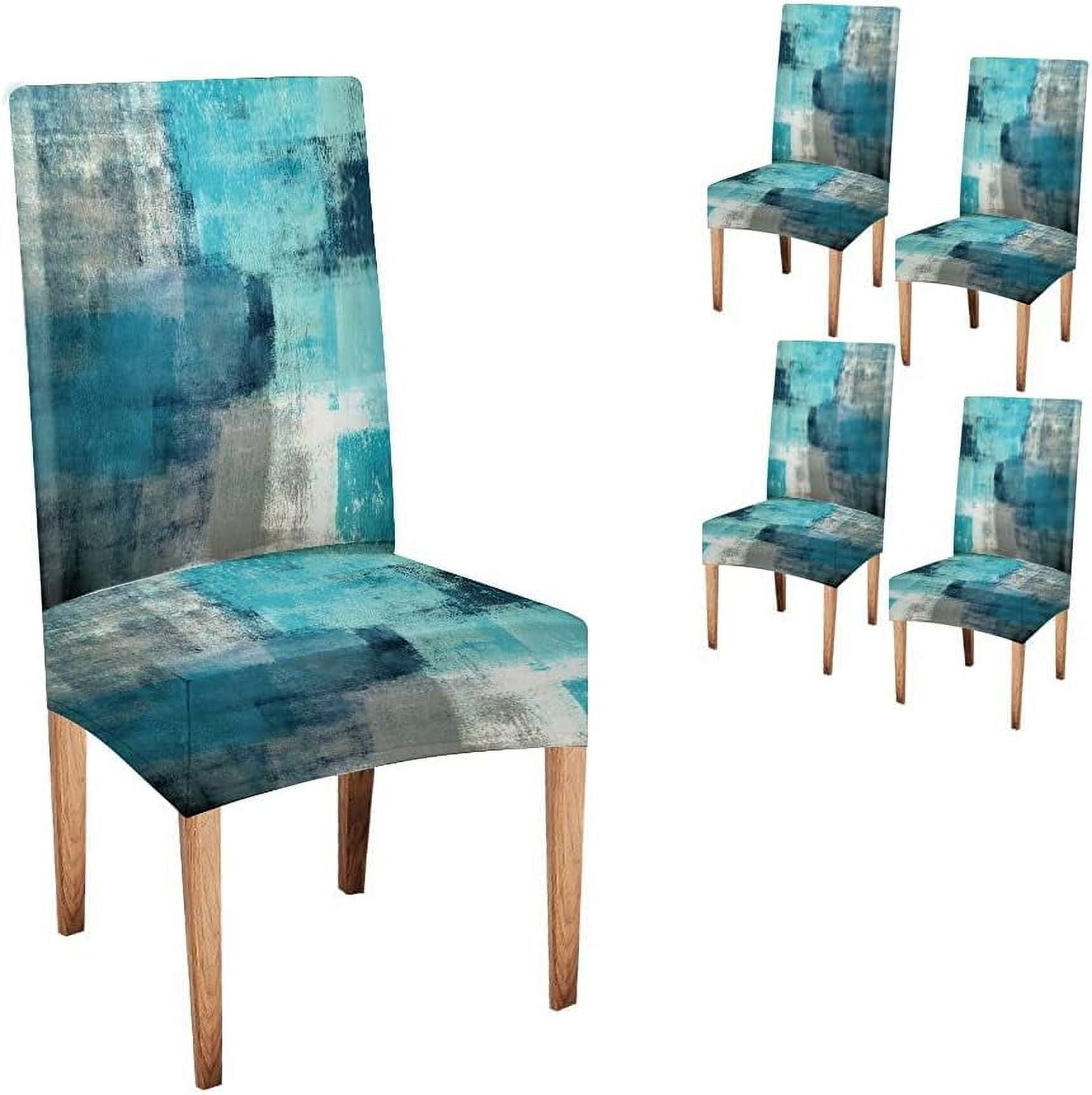 Turquoise Teal Slipcover Stretch Removable Washable Parson Chair Covers ...
