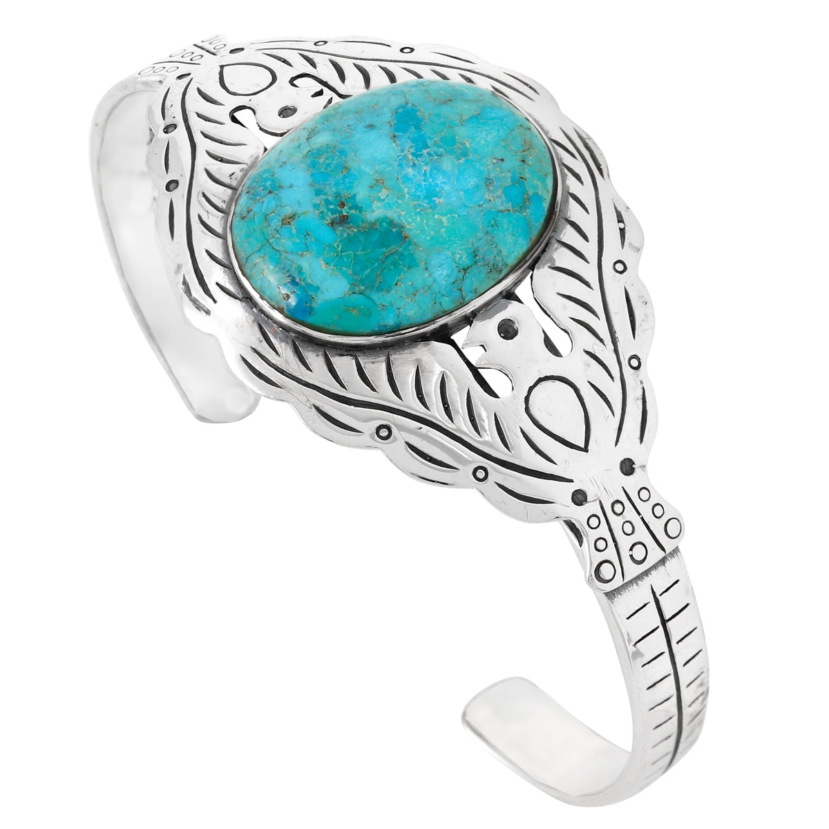 Turquoise Thunderbird Bracelet for Women Sterling Silver 925 Genuine ...