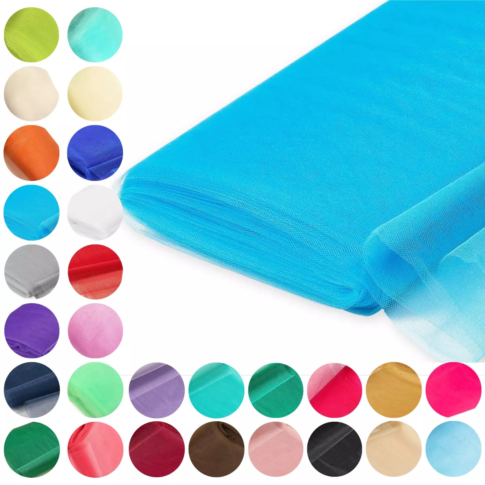 (Turquoise) Tulle Fabric Roll - 54 Inch by 40 Yards (120FT ...
