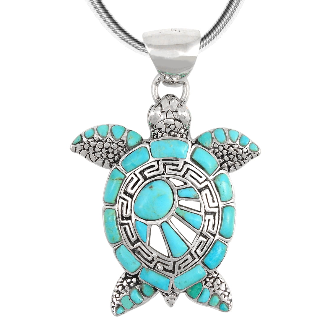 Turquoise Turtle Necklace for Women Sterling Silver 925 | Turquoise ...