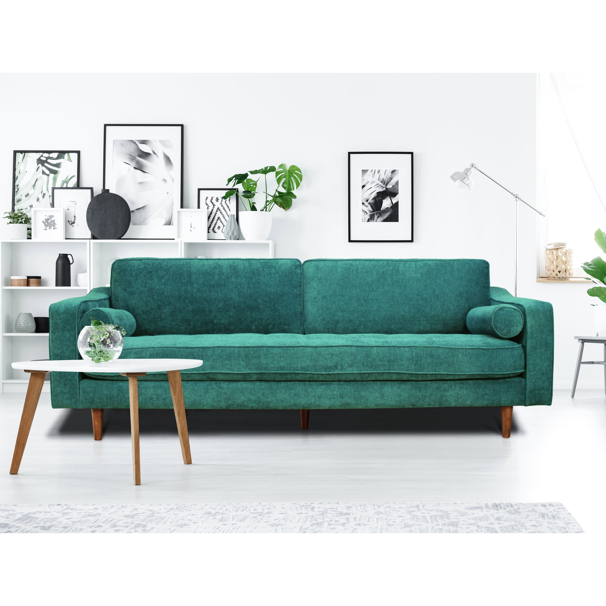 Turquoise Upholstered Bench : 89.48in Depth, 38.3in Width, 32.23in ...