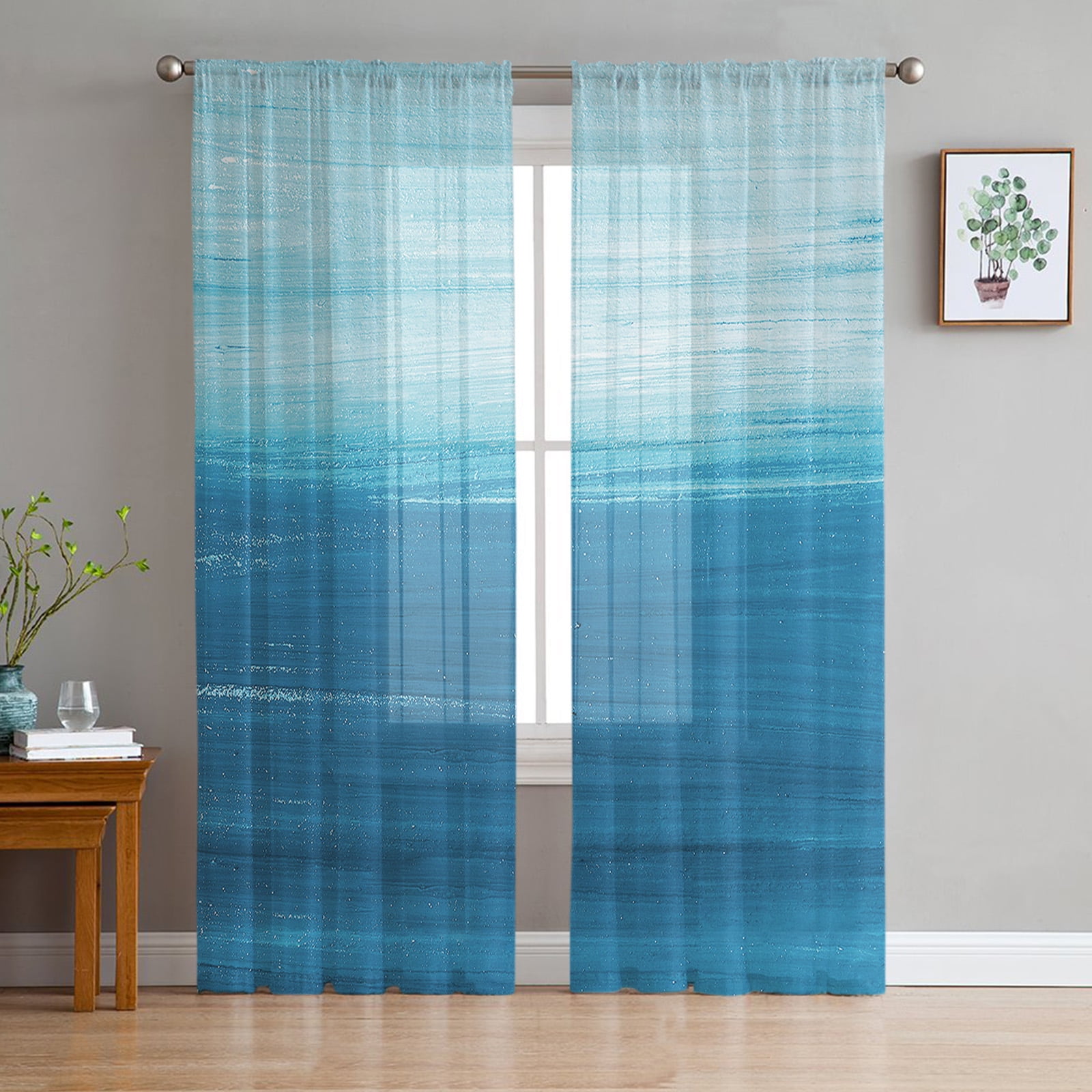 Turquoise Water Wave on Ocean Surface Window Curtains for Living Room ...