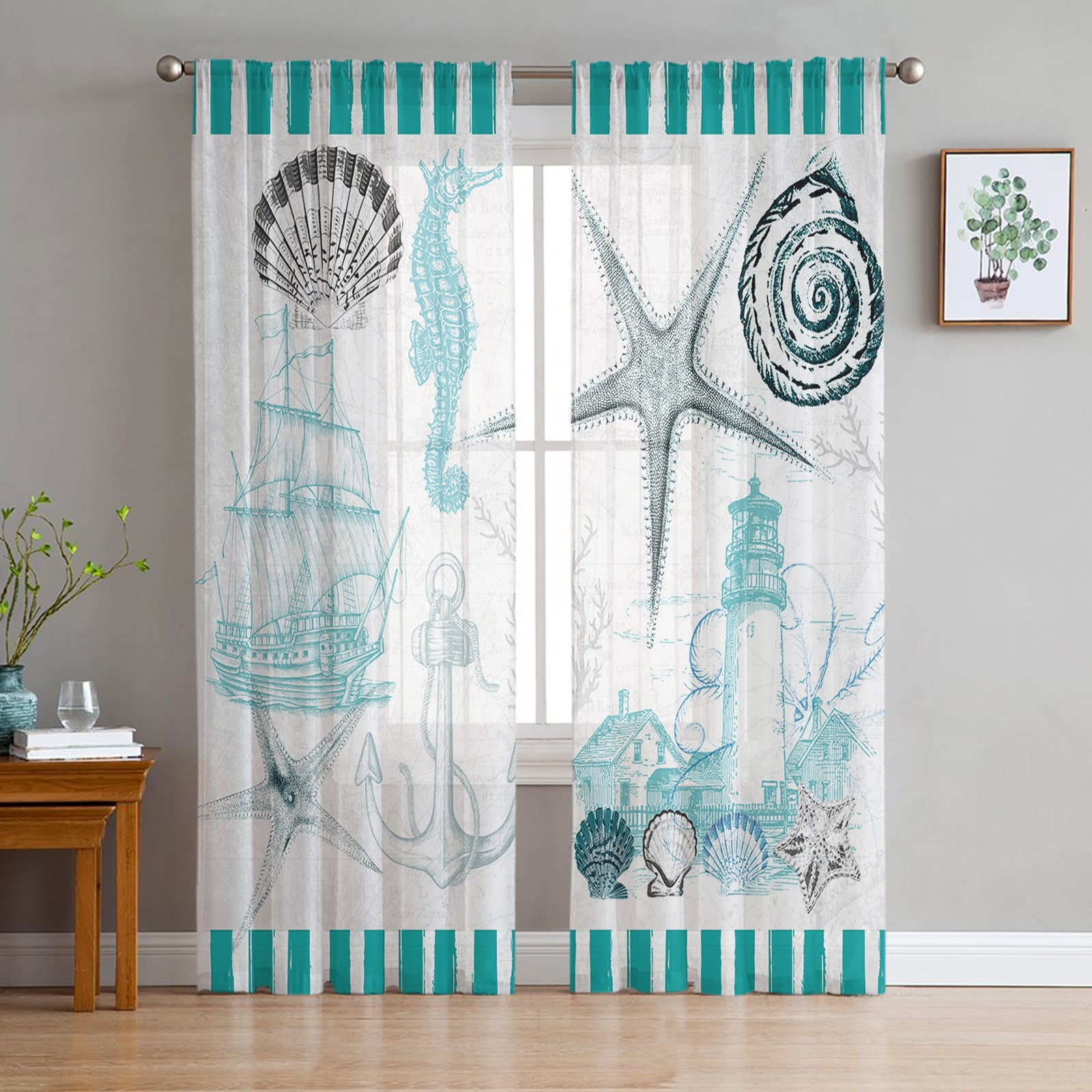 Turquoise Water Wave on Ocean Surface Window Curtains for Living Room ...