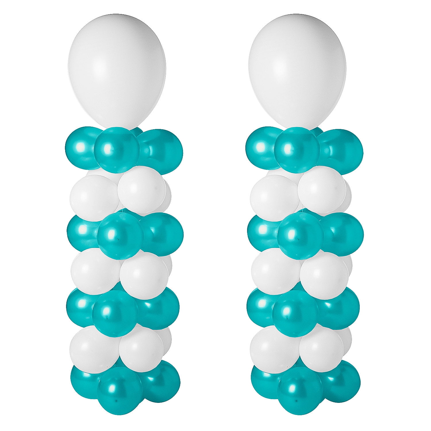Turquoise & White Balloon Column Kit 131 Pieces - Walmart.com