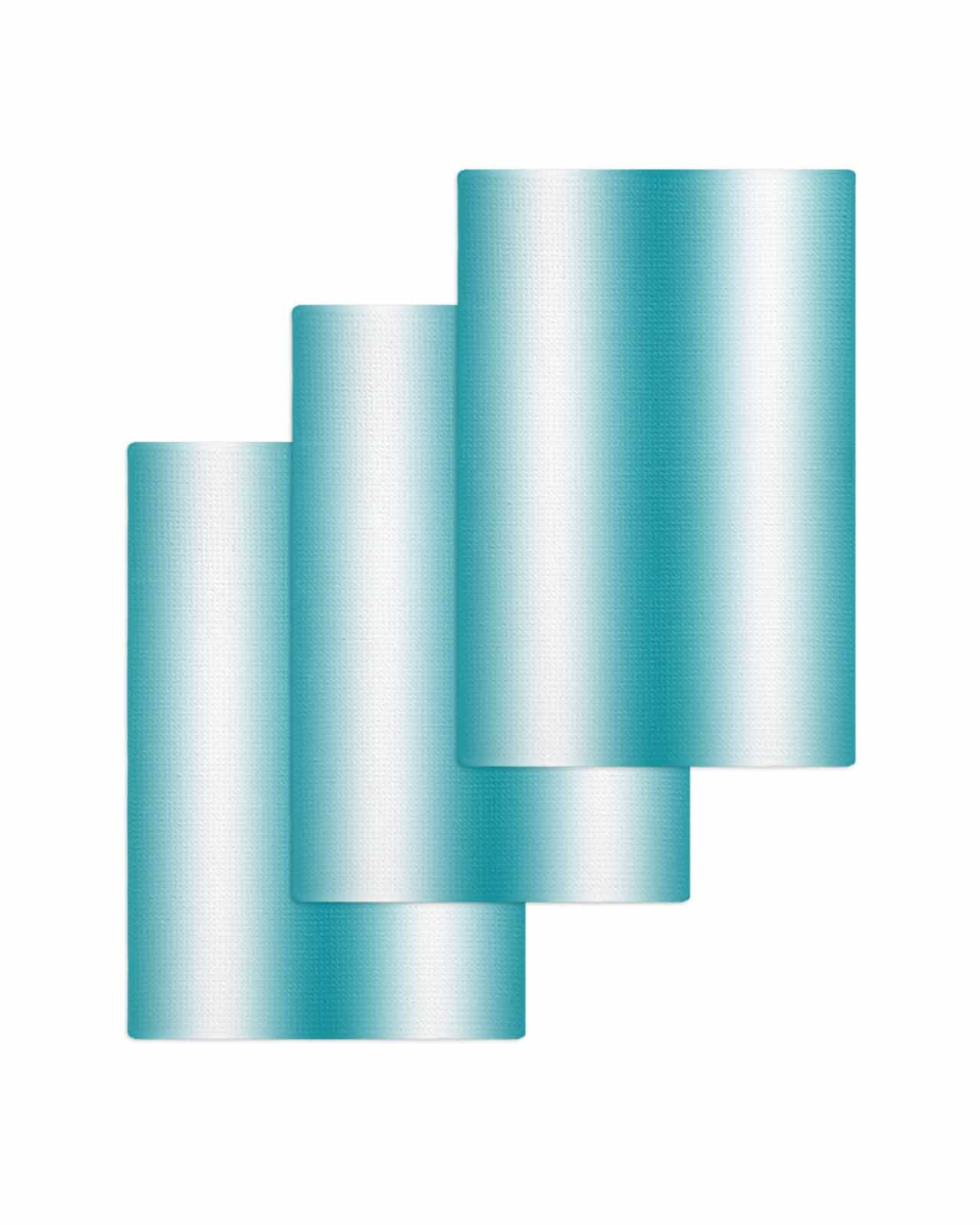 Turquoise White Ombre Kitchen Dish Towels for Drying Dishes Set of 3 ...