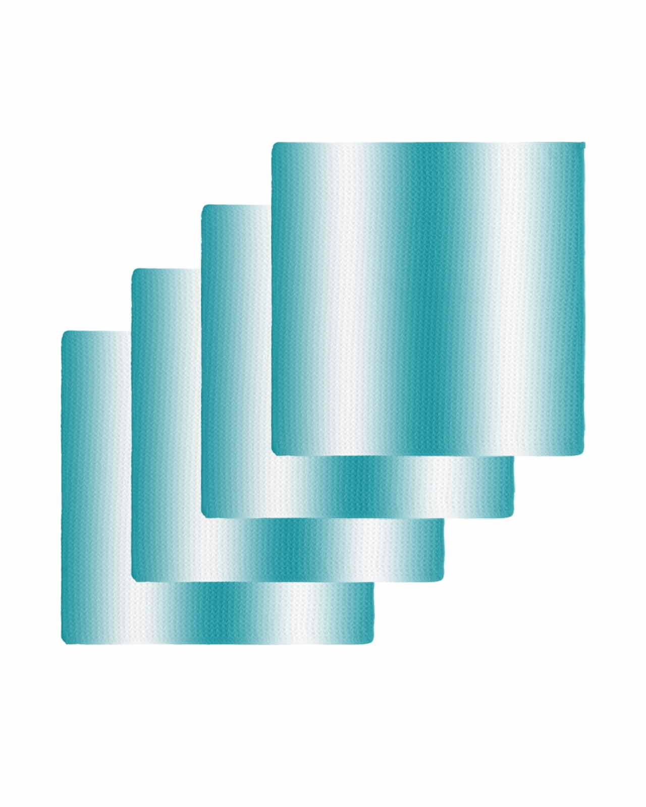 Turquoise White Ombre Kitchen Dish Towels for Drying Dishes Set of 4, Farmhouse Minimalist ...