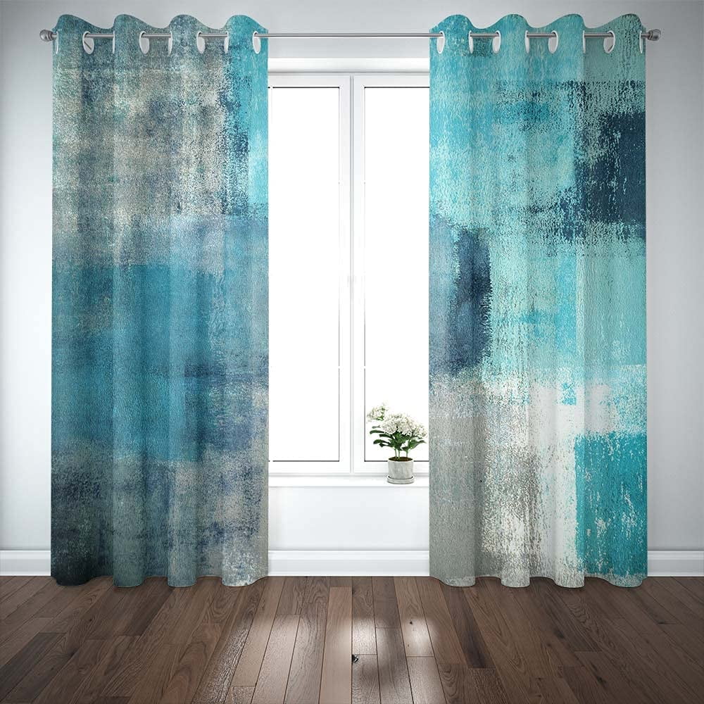 Turquoise Window Curtain Panels Grommet Blackout Curtains Turquoise ...