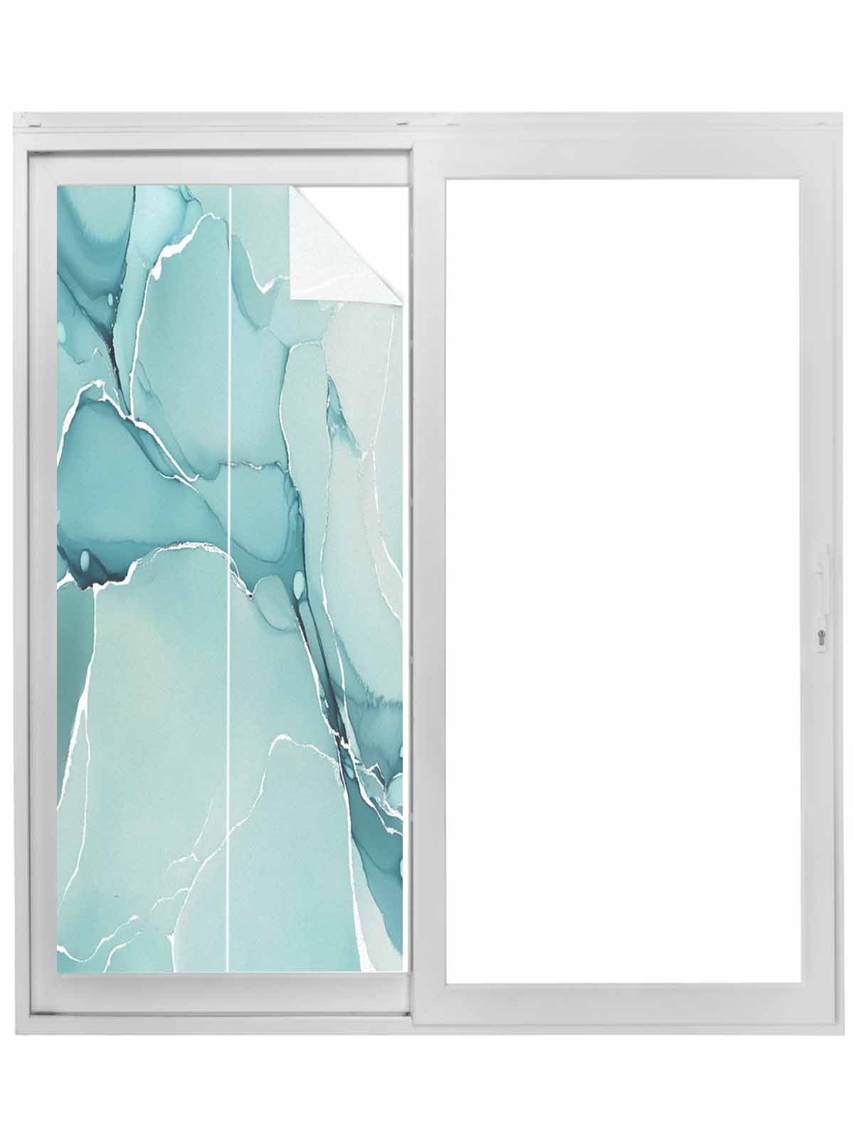 Turquoise Window Privacy Film Stained Glass Window Film Decorative ...