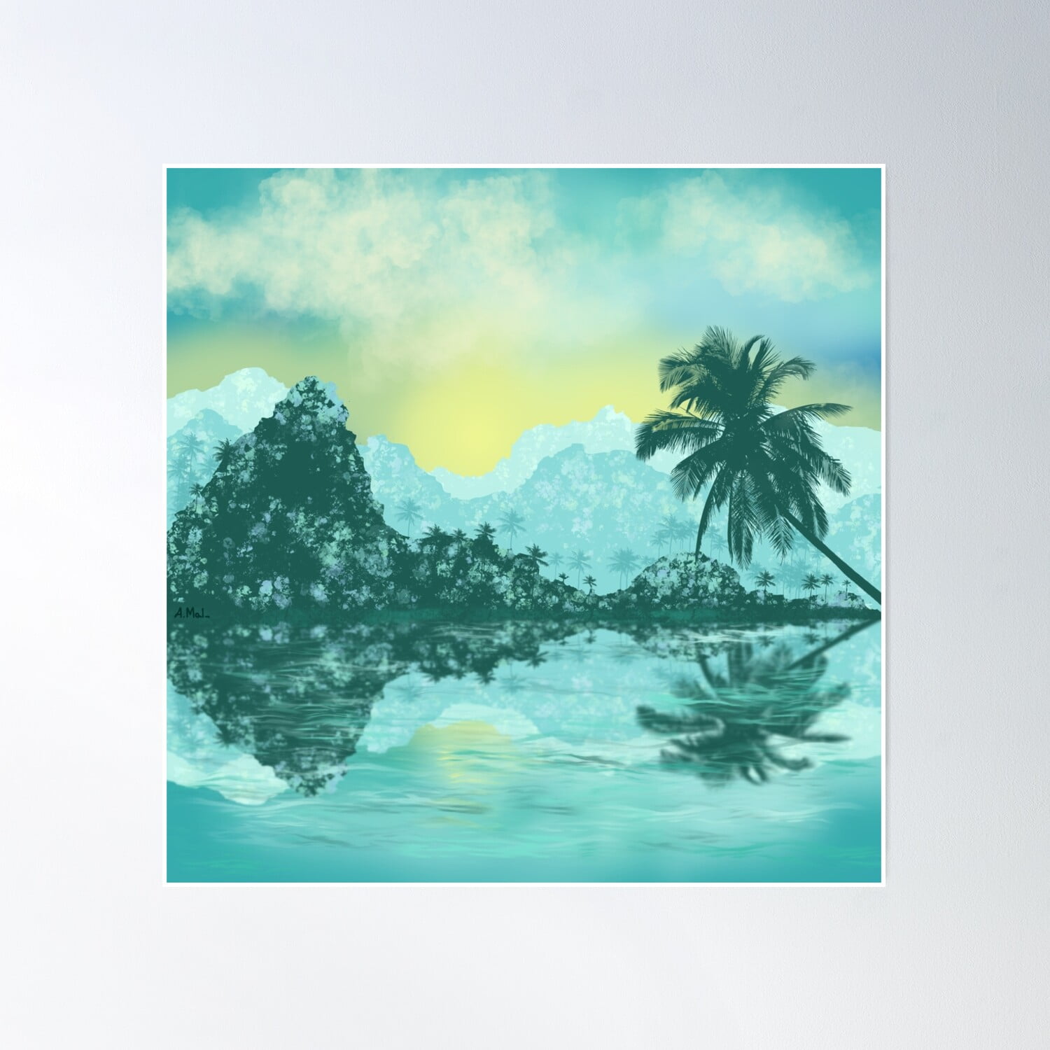 Turquoise World Poster Wall Art, Modern Wall Decor, 24x24 UNFRAMED - Walmart.com