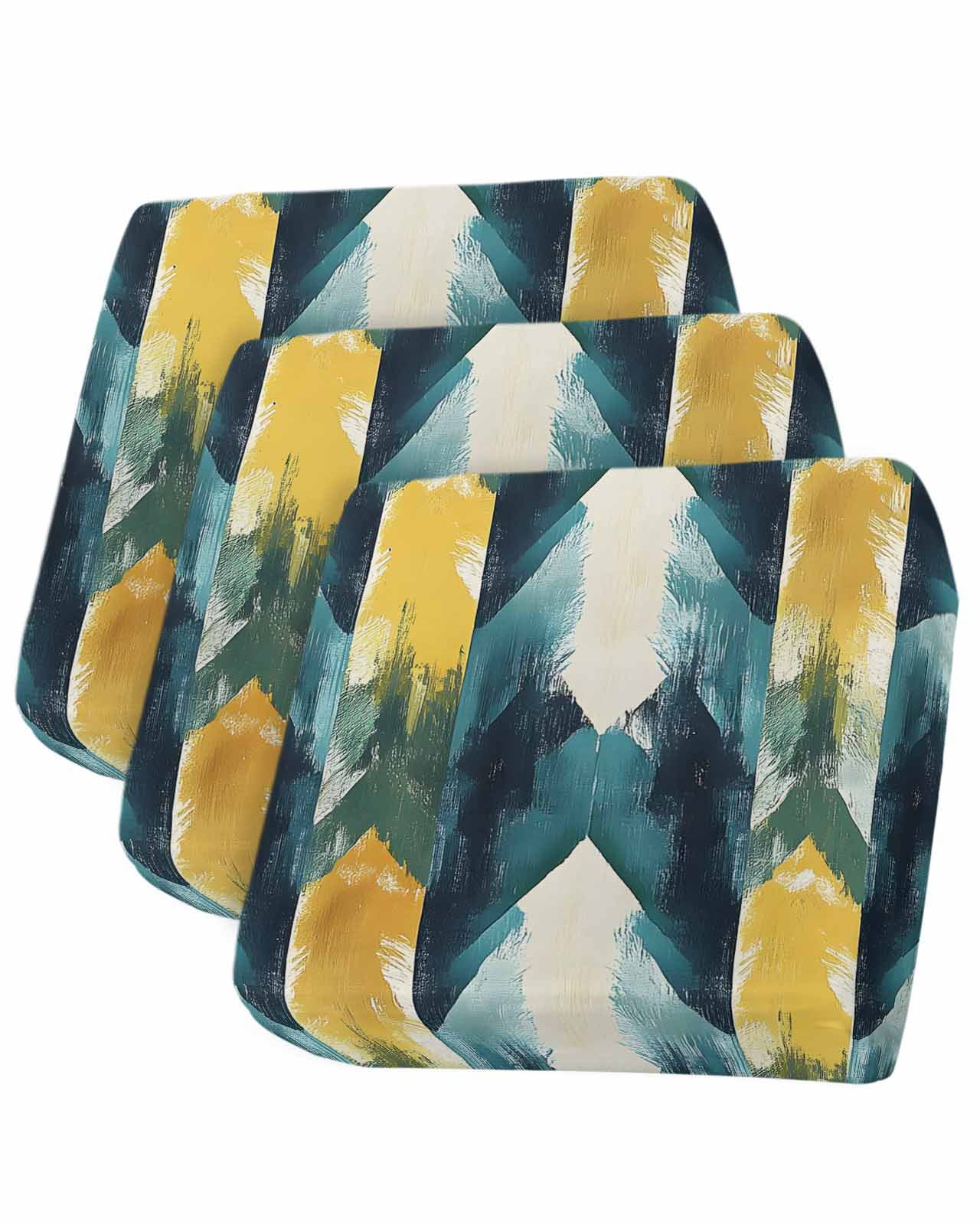 Turquoise Yellow Abstract Sofa Couch Cushion Covers Washable, Removable ...